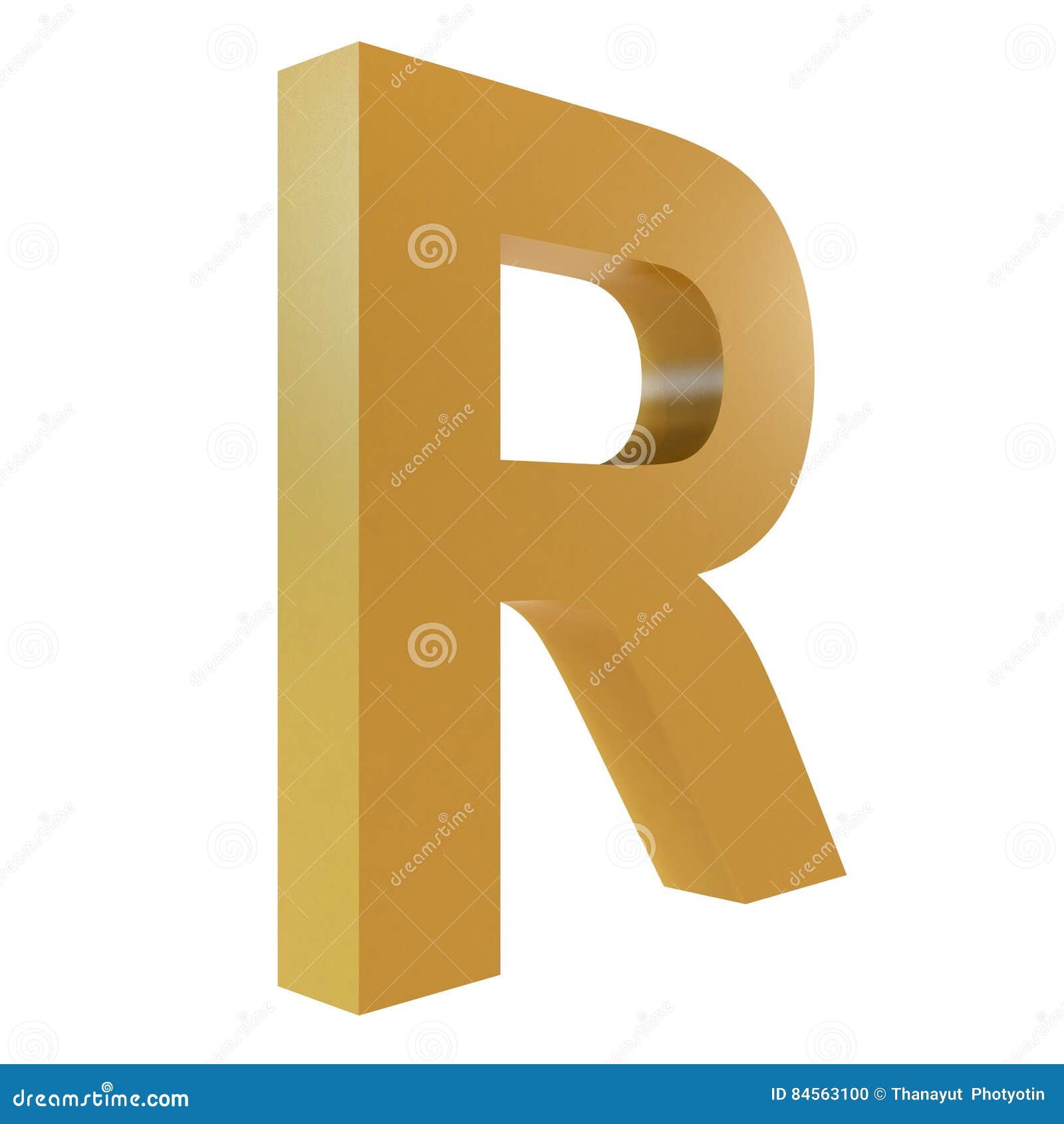 3D Gold Letter R stock illustration. Illustration of isolate - 84563100