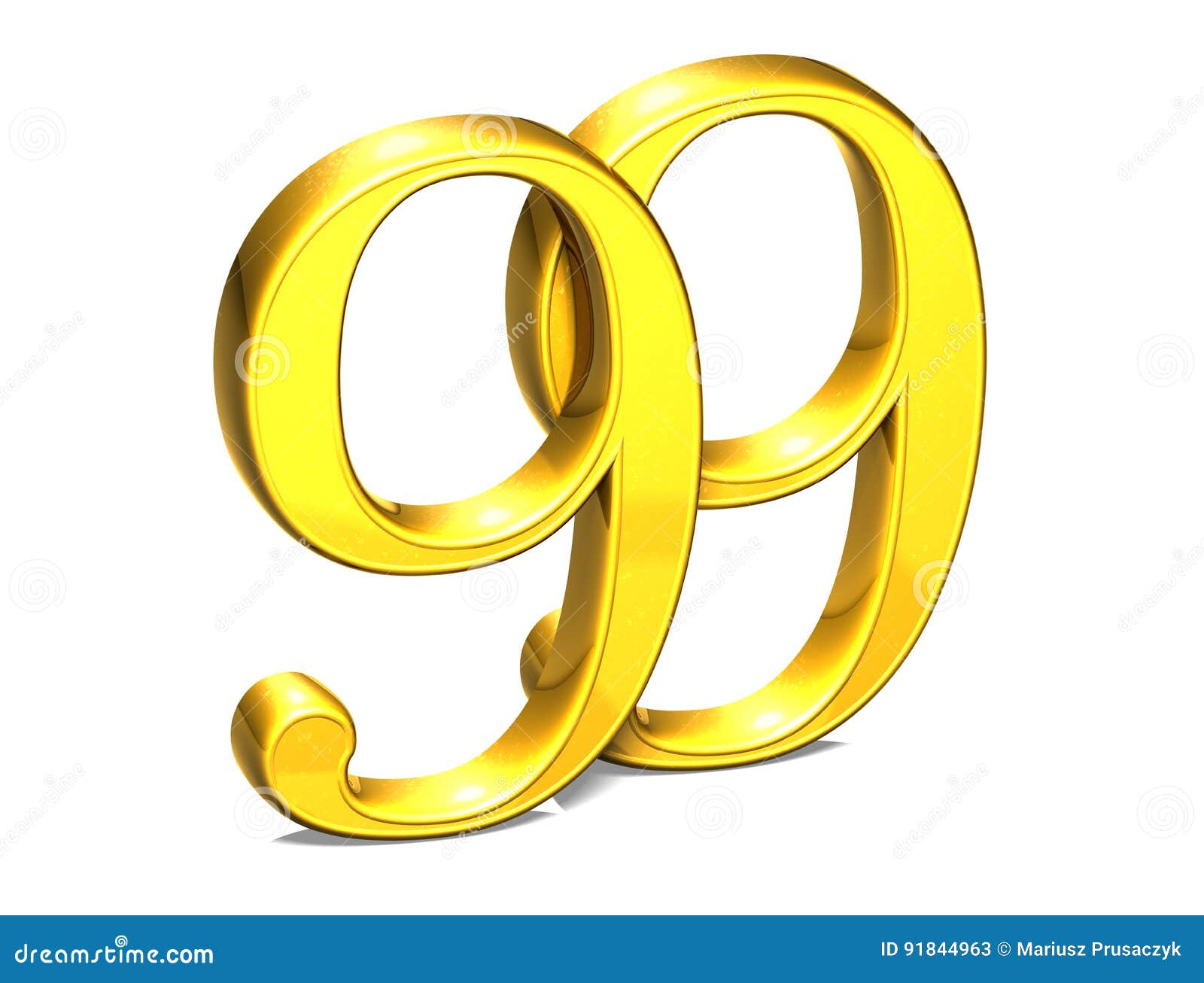 3d Gold Ninety Nine White Background Stock Illustrations – 75 3d Gold ...