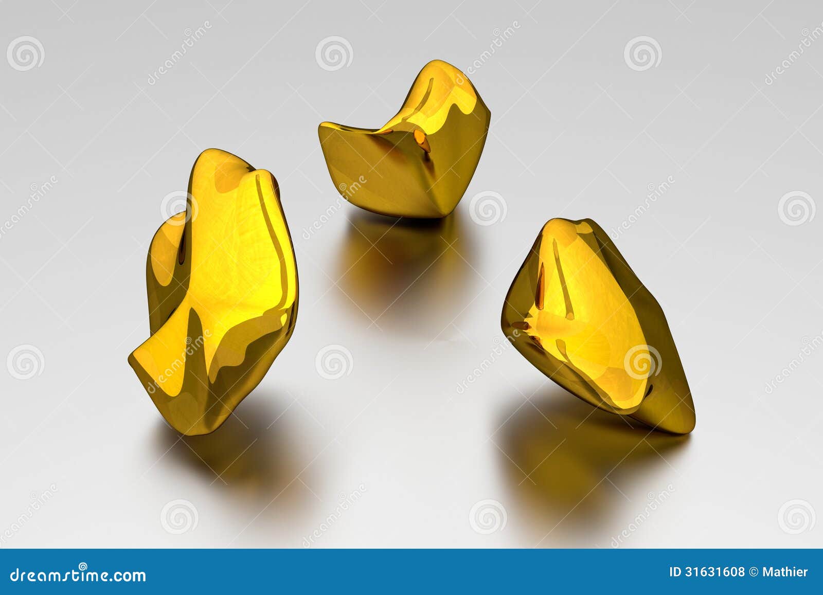 3D Gold Nuggets - Concept stock illustration. Illustration of realistic ...