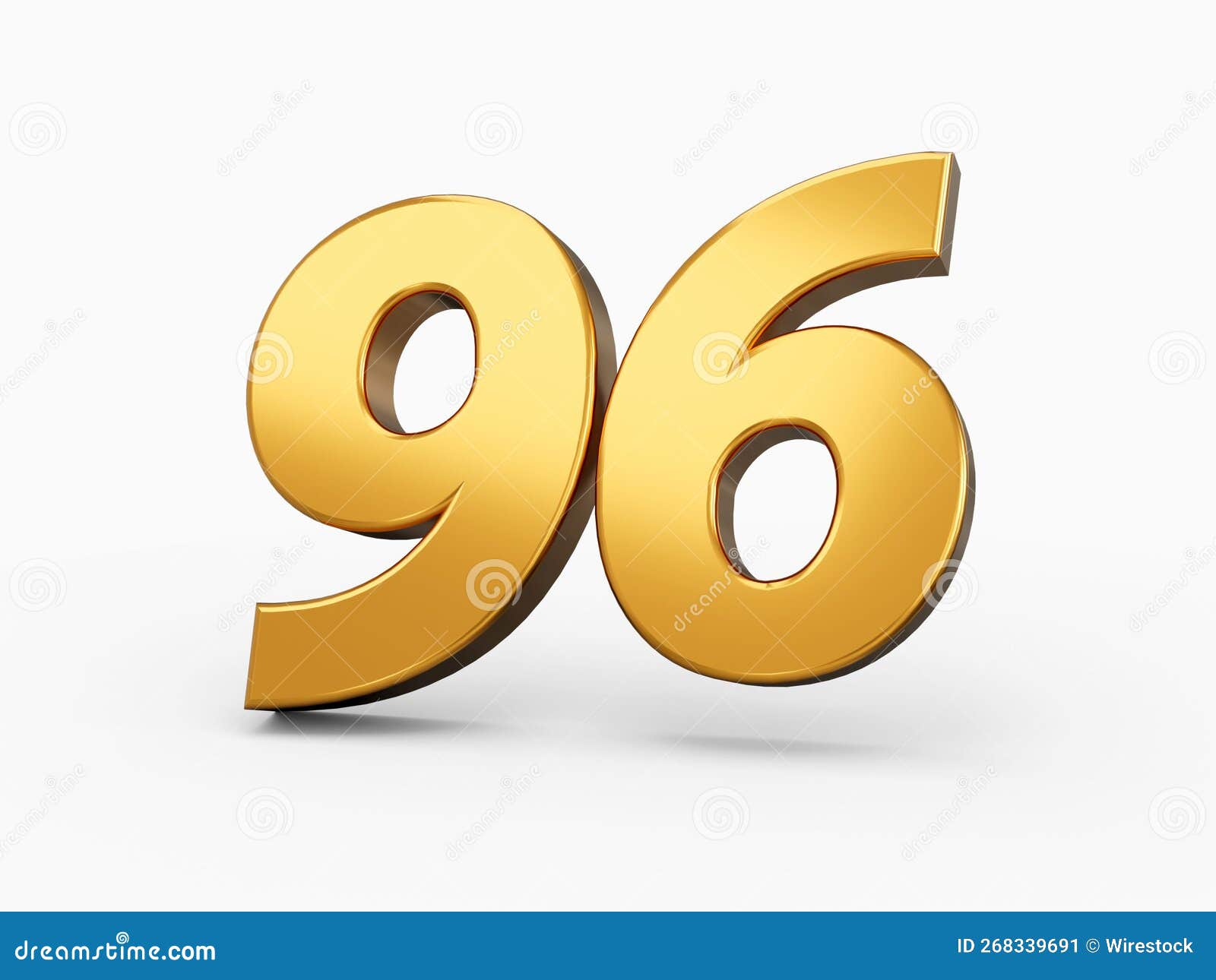 Gold Number 96 Isolated White Background Stock Illustration ...