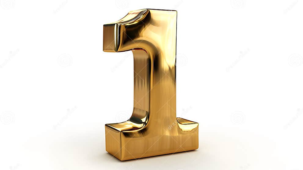 3D Gold Number 1 Isolated on White Background. this is AI Generative ...