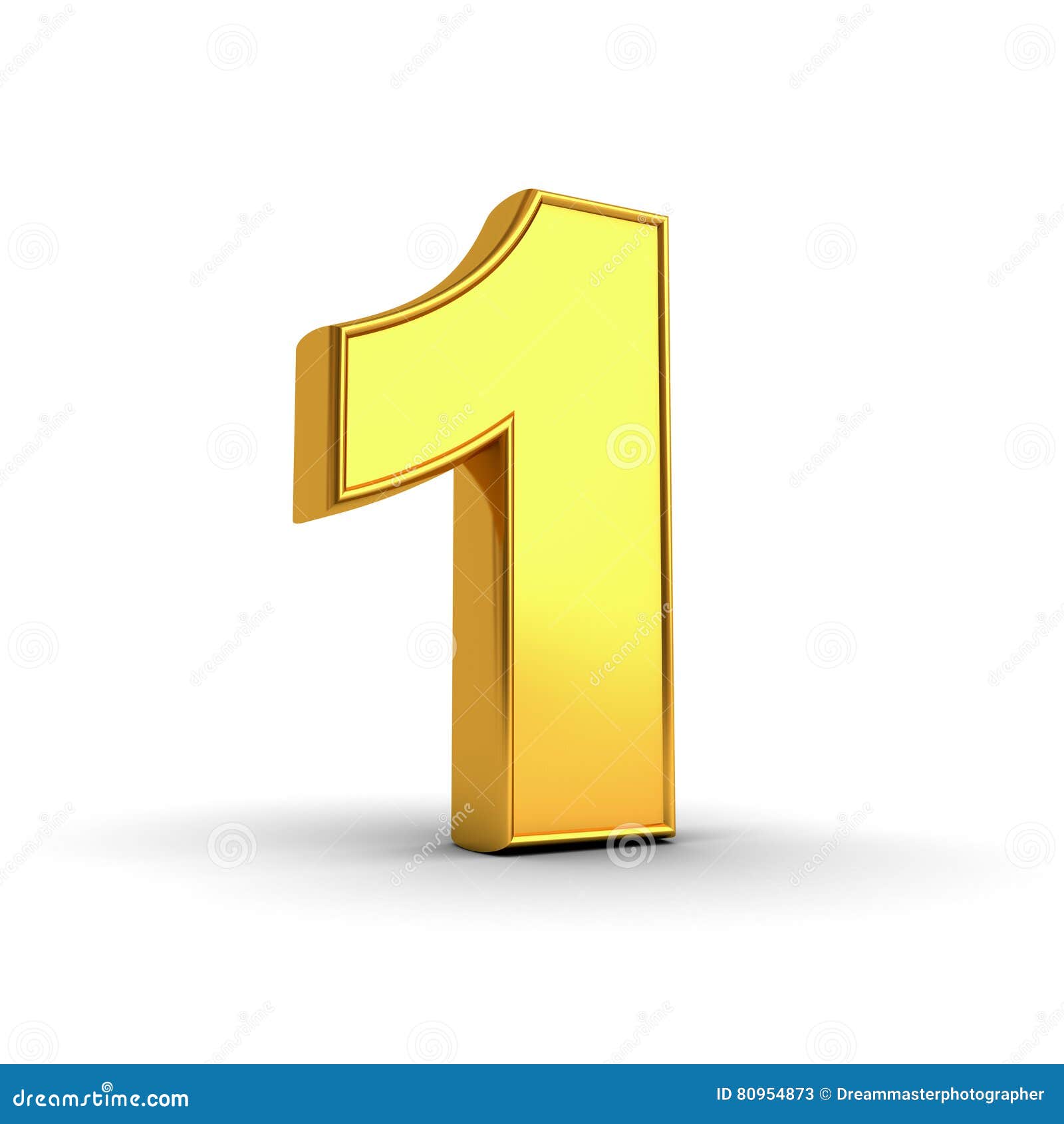 3D gold number one stock illustration. Illustration of letter - 80954873