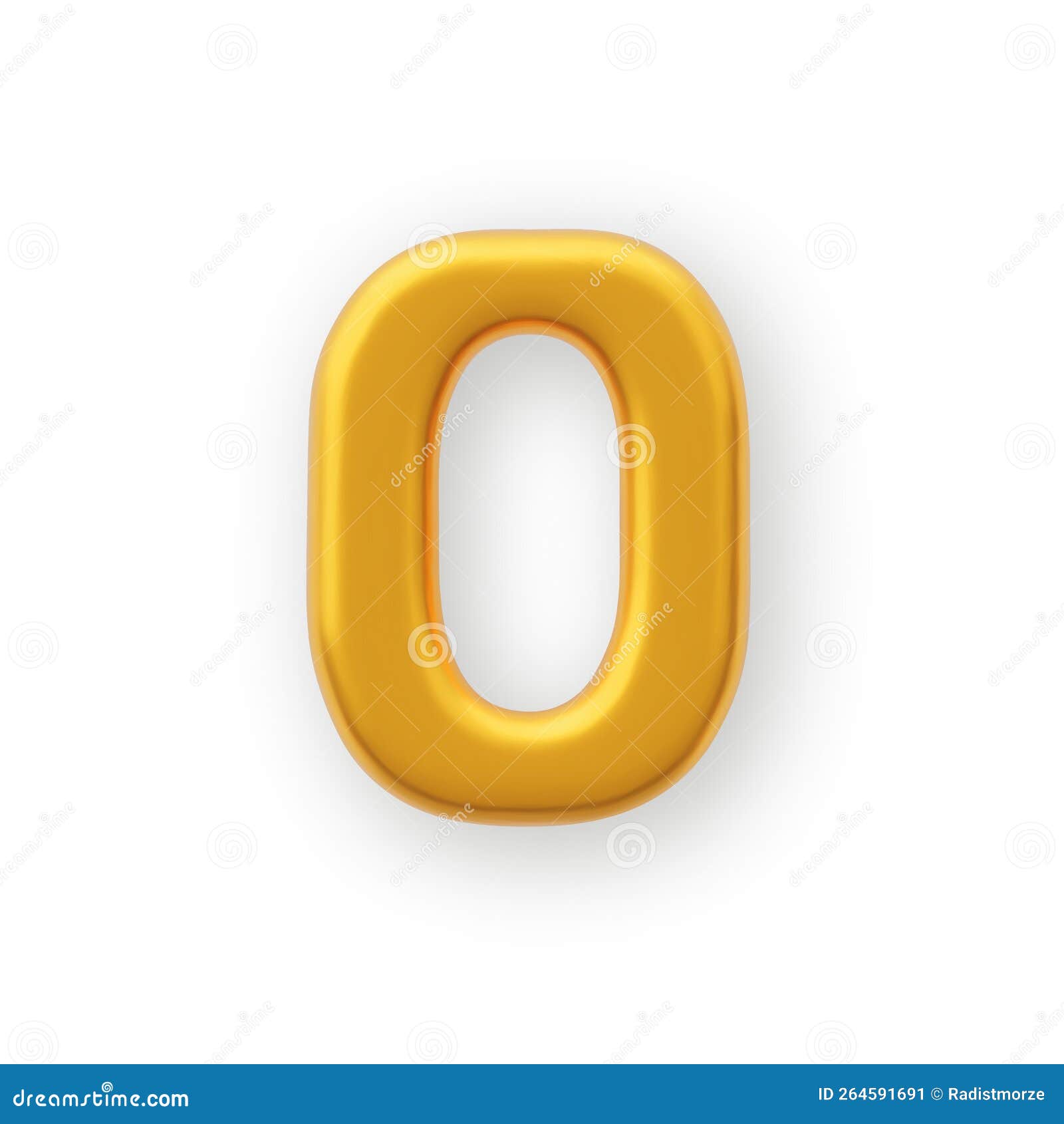 3D Gold Number 0 on a White Background . Stock Vector - Illustration of ...