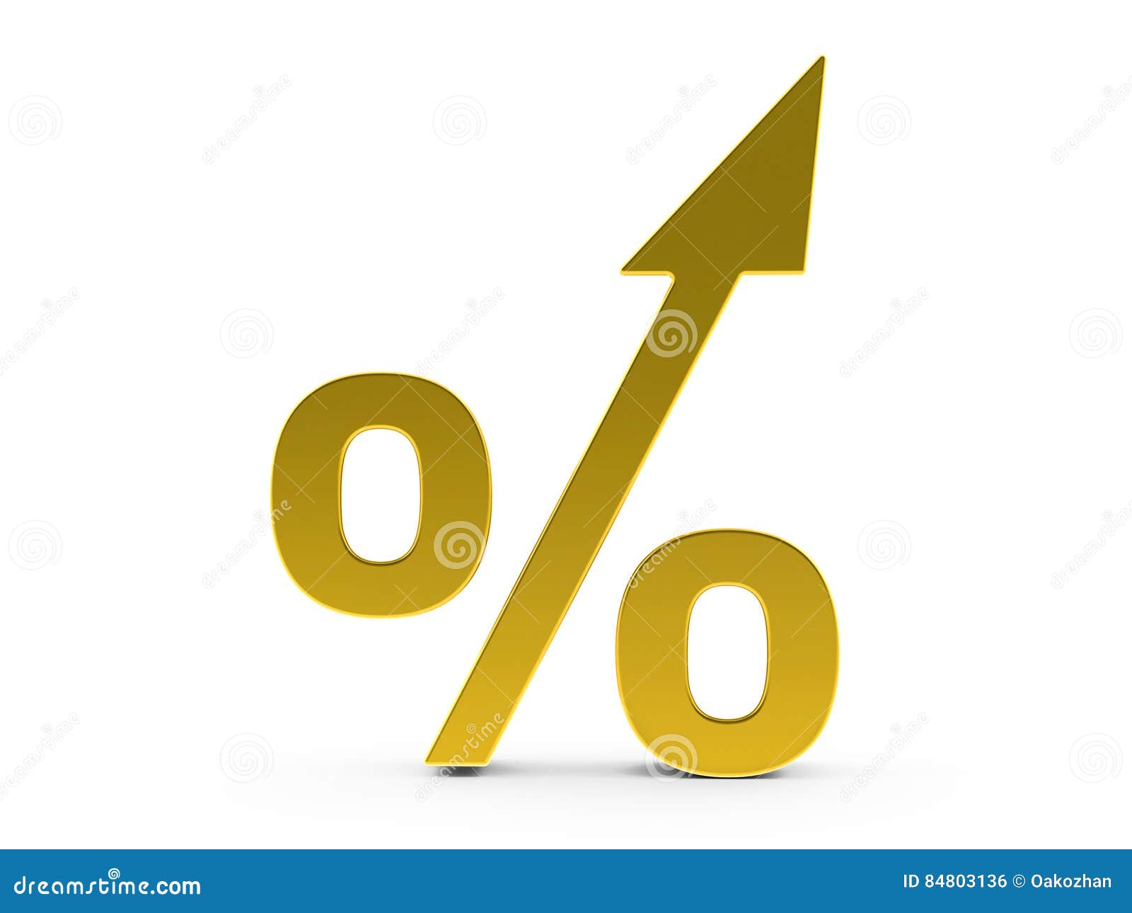 3d Gold Percent increase stock illustration. Illustration of business ...