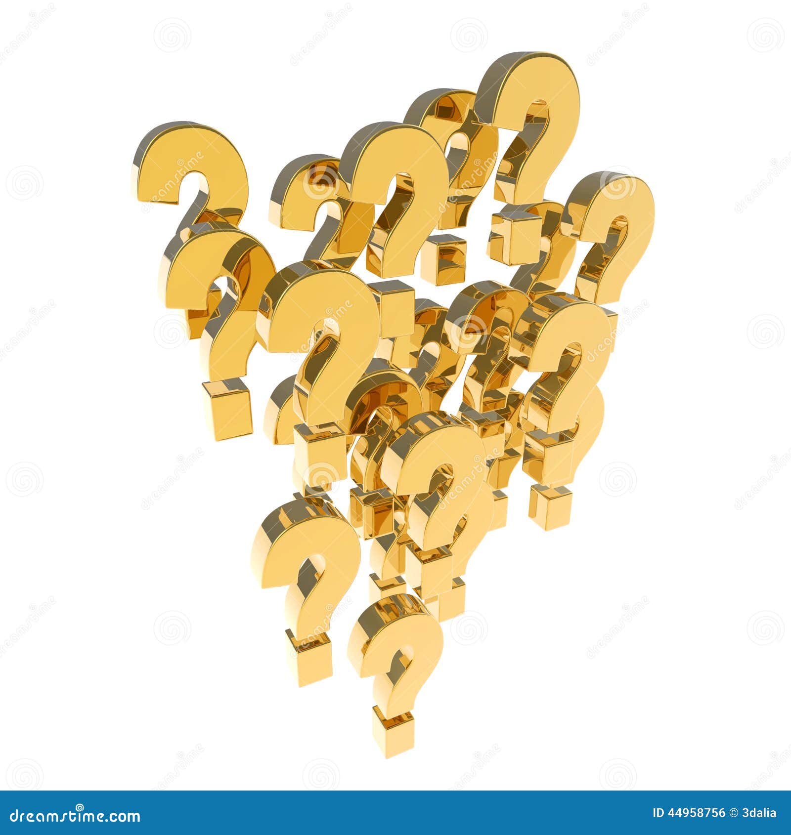 3d Gold Question Mark Group Stock Illustration - Illustration of ...