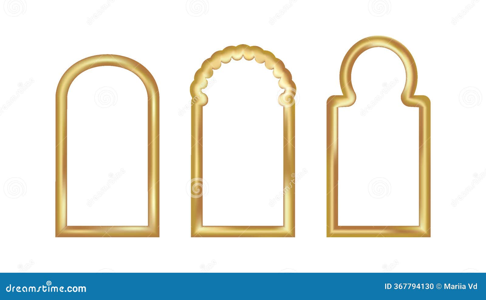 Ramadan Frame Shapes Set. Vector Door And Windows Arch With Islamic ...