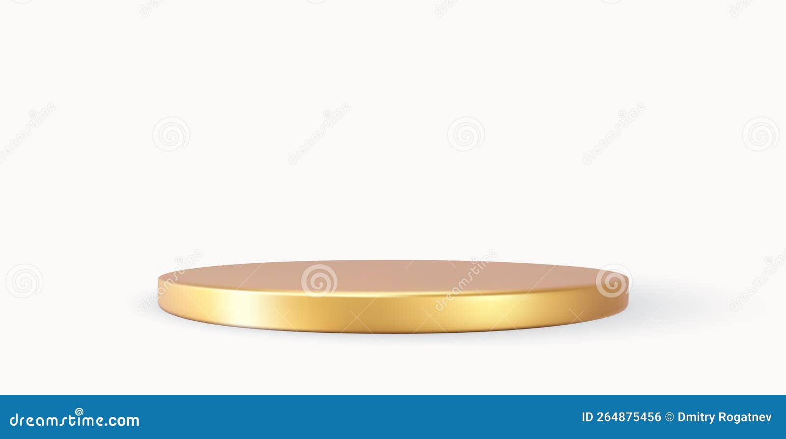 3d Gold Round Podium with Shadow. Stock Vector - Illustration of wall ...