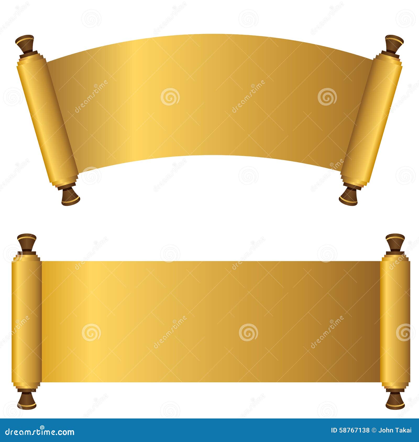 3d Gold Scroll Set stock vector. Illustration of gold - 58767138