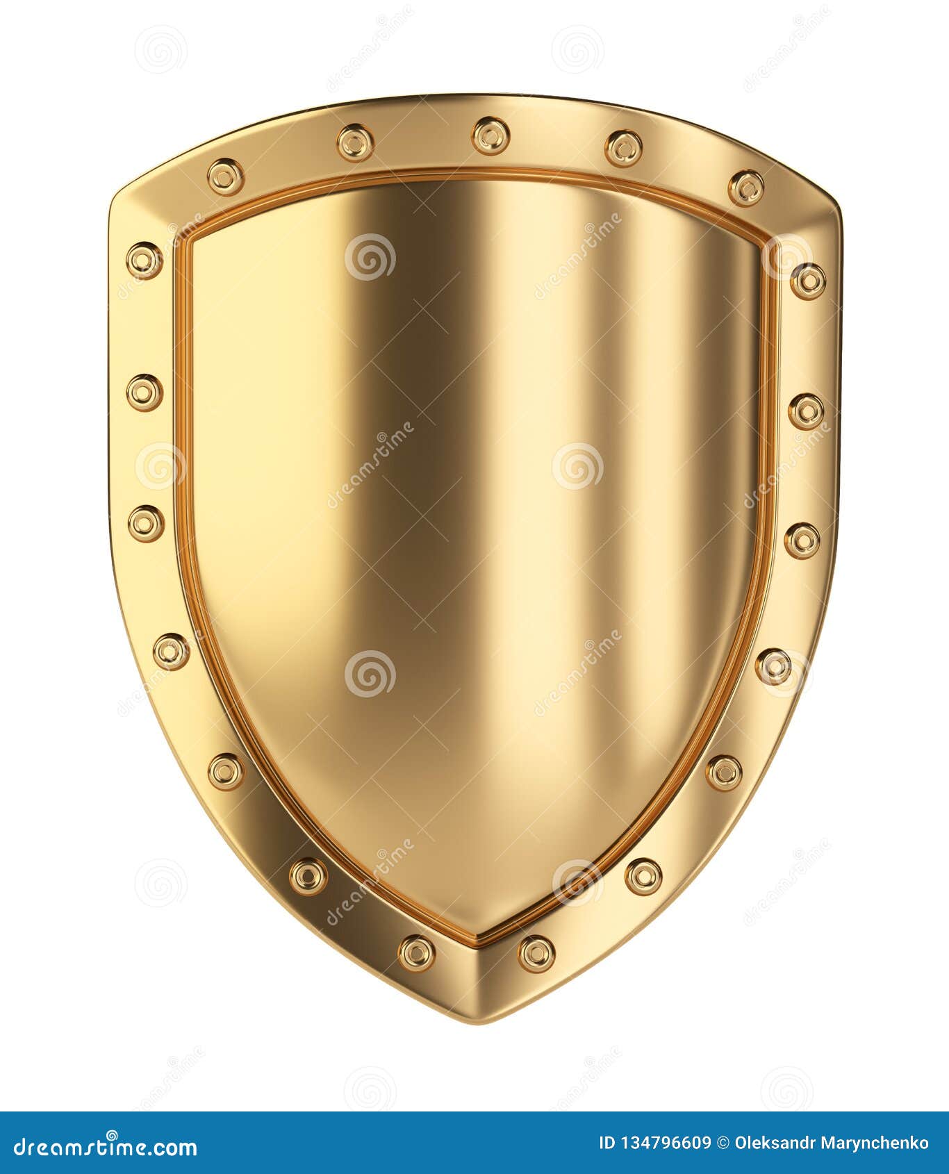3d gold shield stock illustration. Illustration of graphic - 134796609