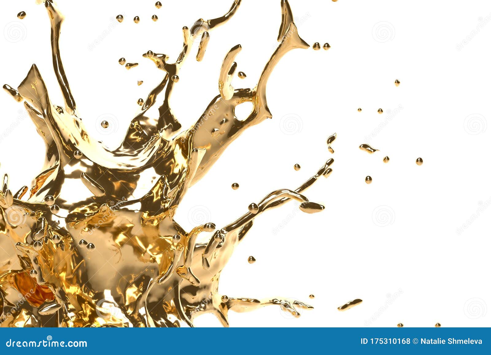 3d gold splash stock illustration. Illustration of beverage - 175310168