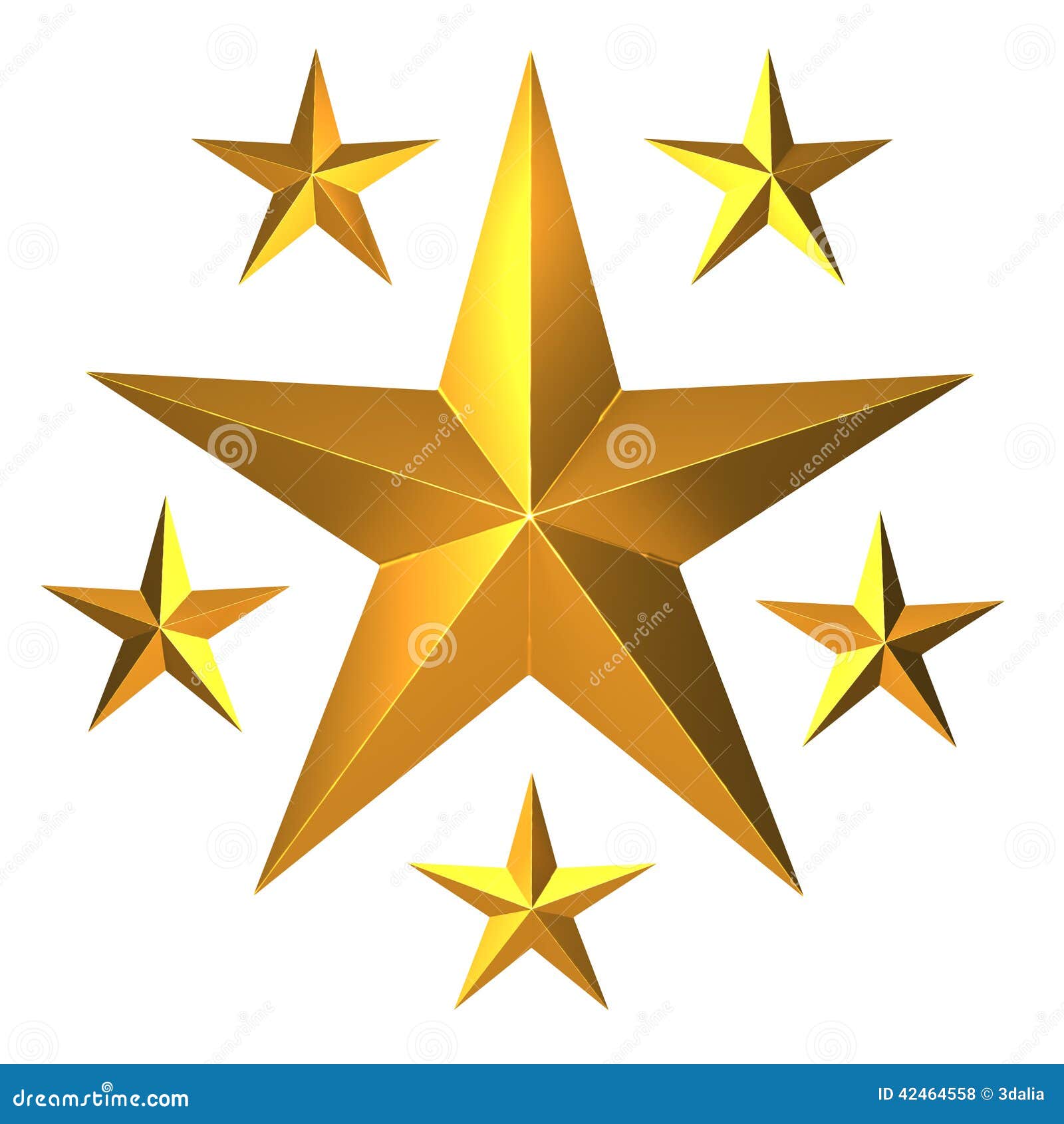 3d Gold stars stock illustration. Illustration of sparkling - 42464558
