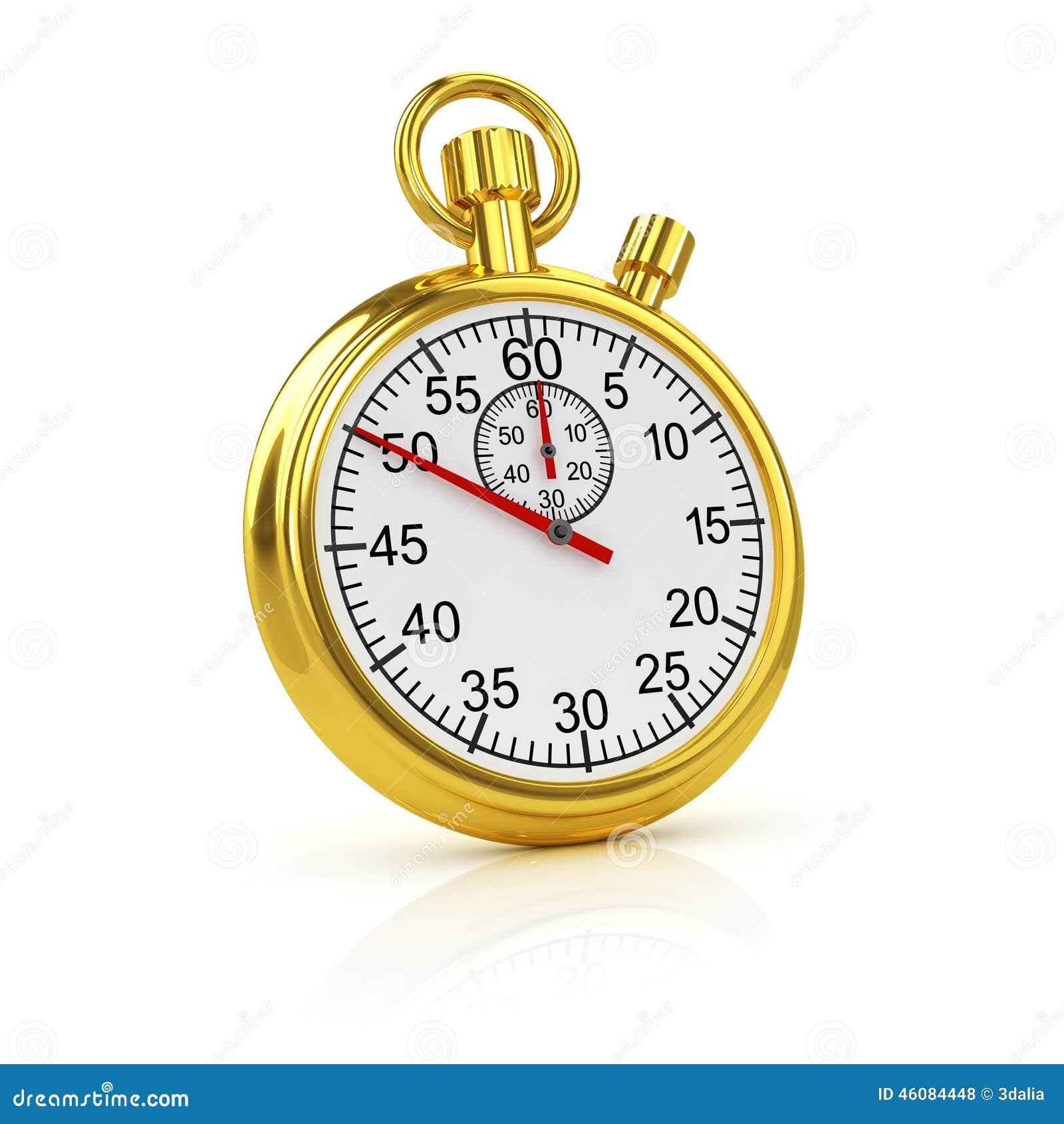 3d Gold stopwatch stock illustration. Illustration of symbolic - 46084448