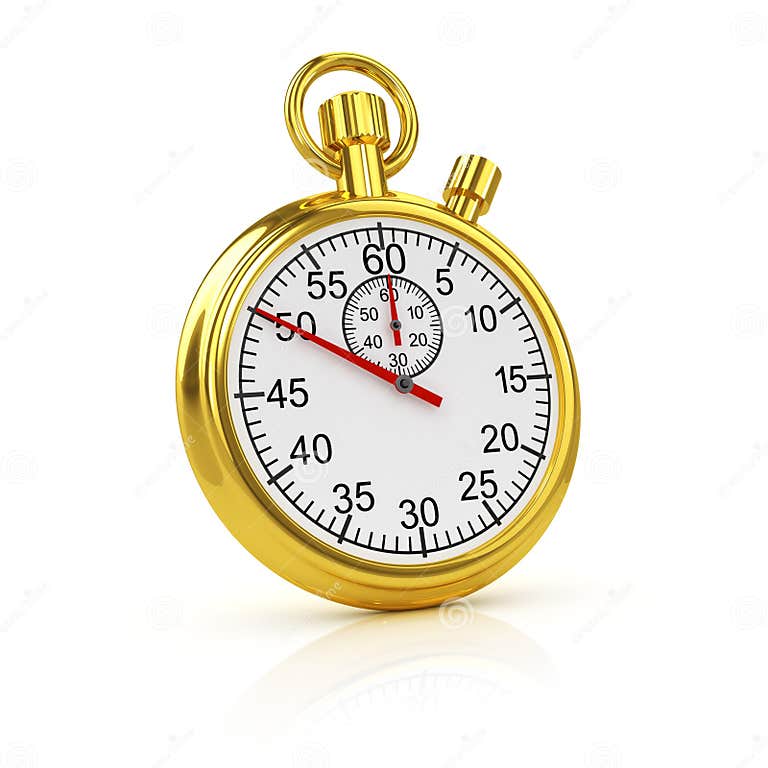 3d Gold stopwatch stock illustration. Illustration of symbolic - 46084448