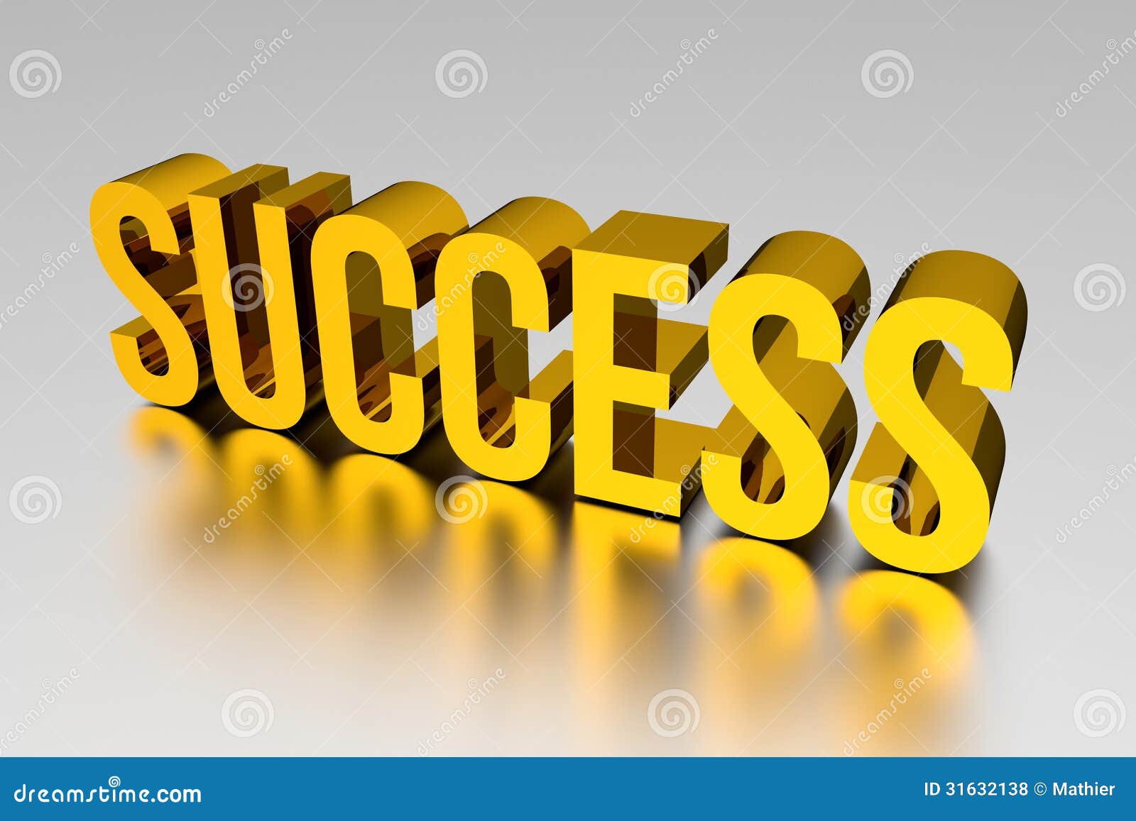 3D Gold SUCCESS stock illustration. Illustration of complete - 31632138