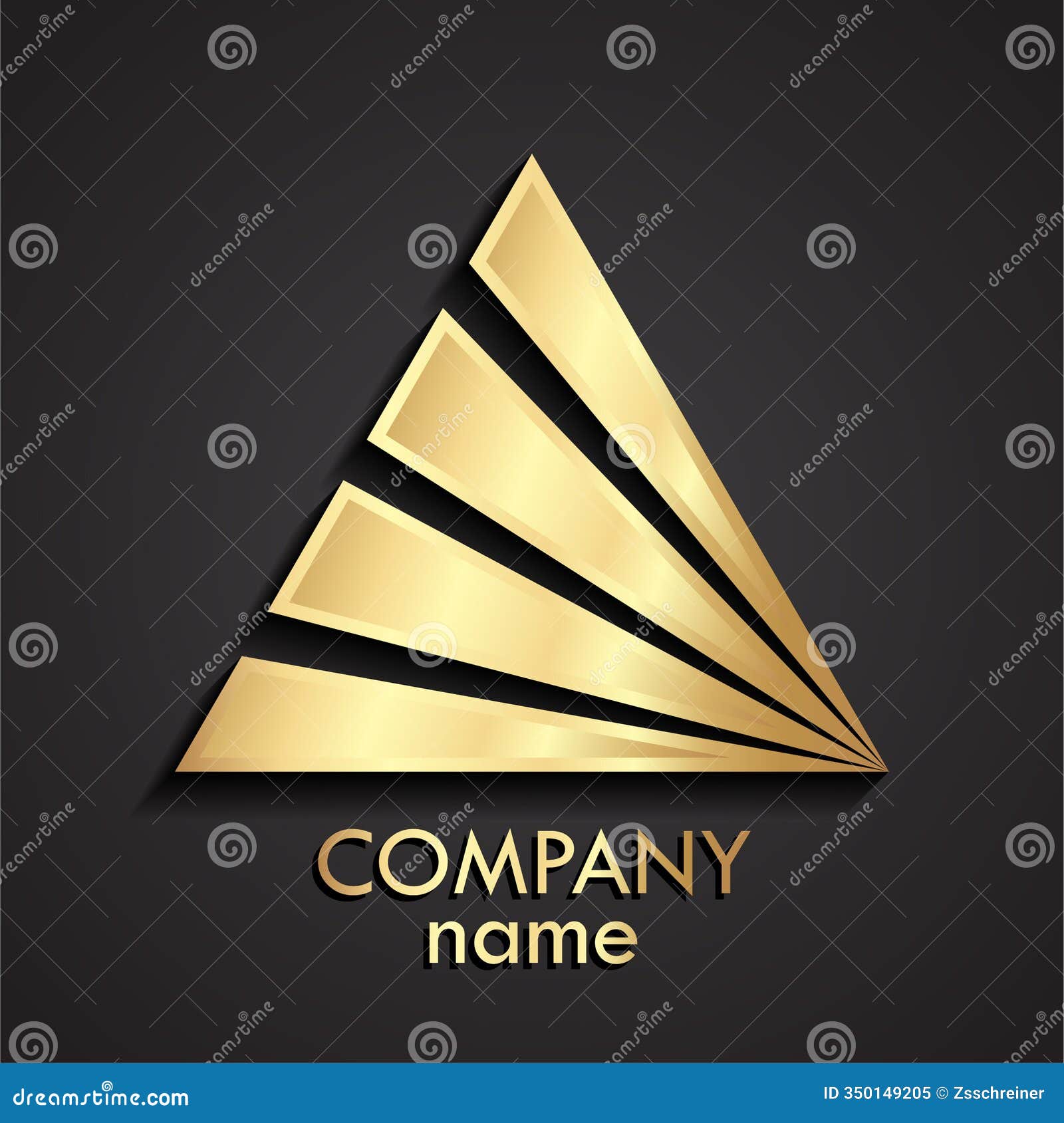3d Gold Triangle Abstract Logo Stock Vector - Illustration of element ...