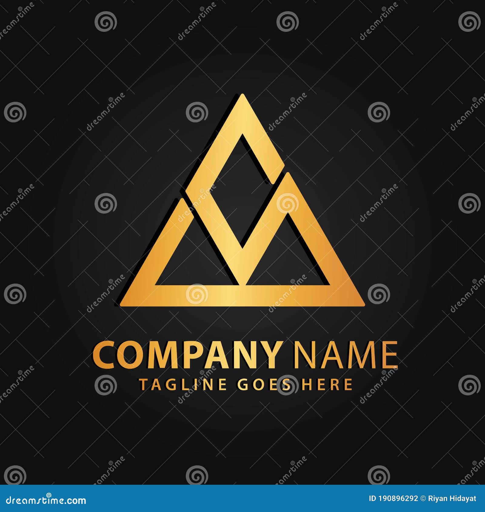 3D Gold Triangle Diamond Abstract Logos Design Vector Illustration ...
