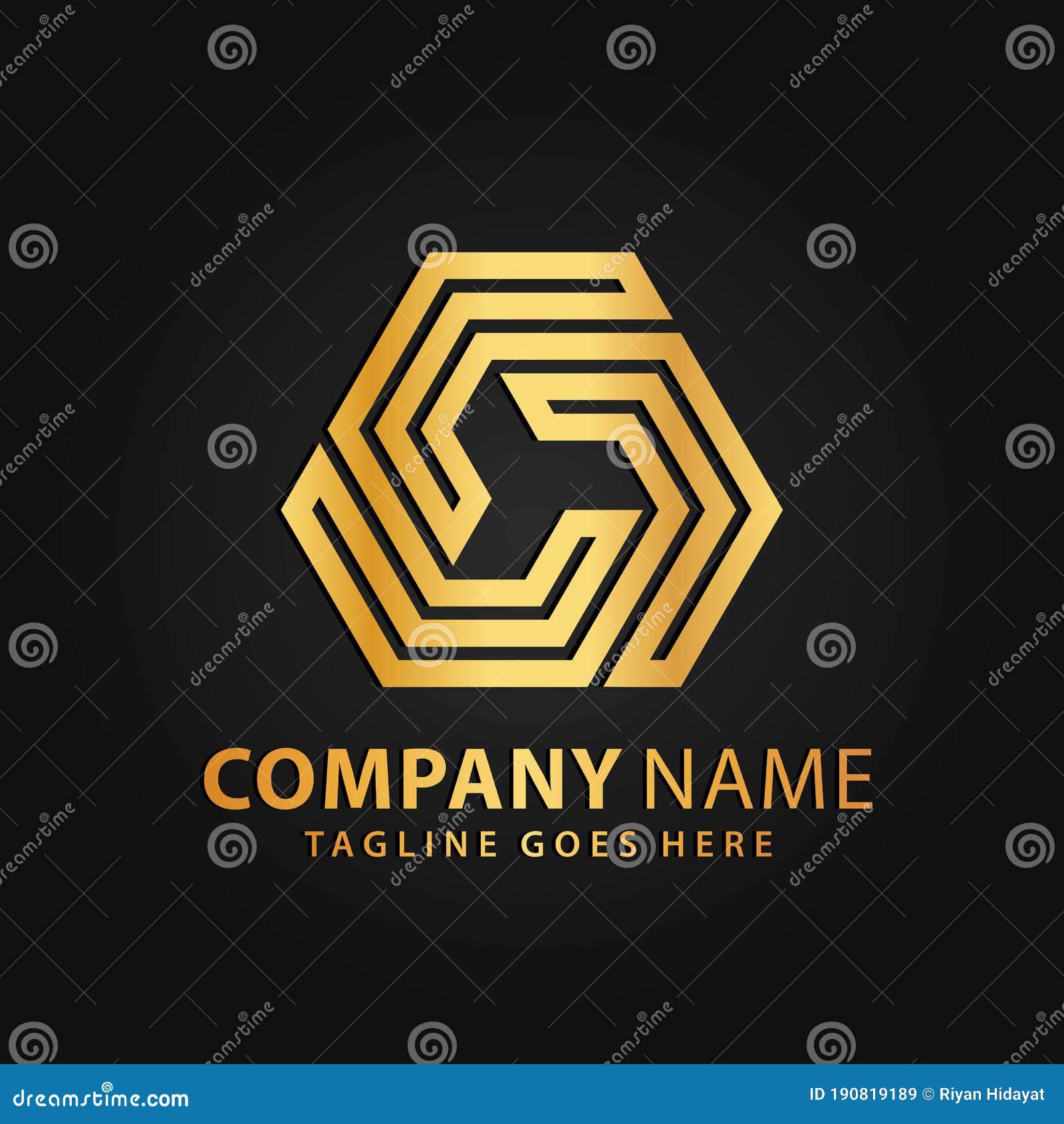 3D Gold Triangle Luxury Logos Design Vector Illustration Template Icon ...