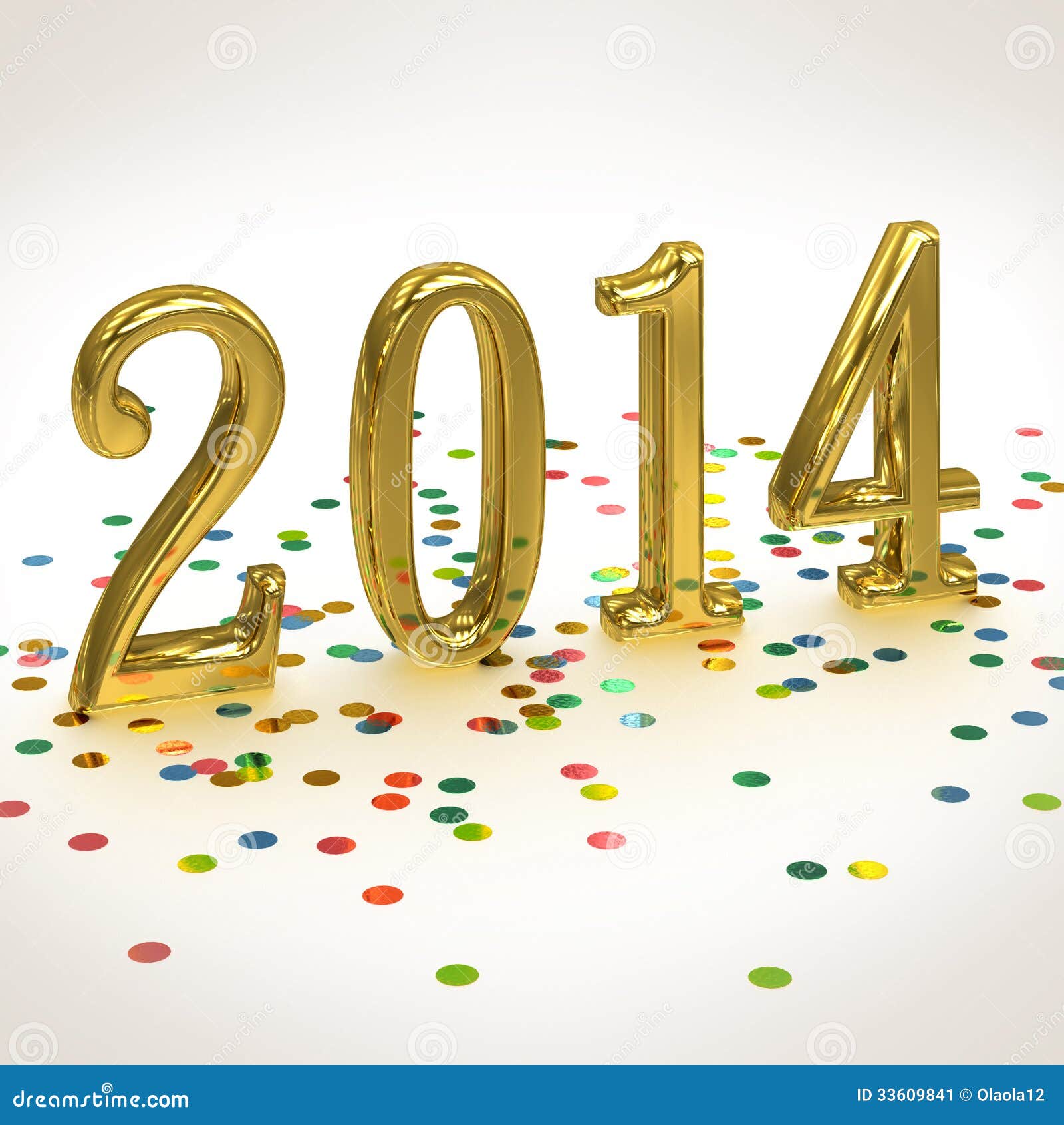 3D Gold Year 2014 on White Background Stock Illustration - Illustration ...
