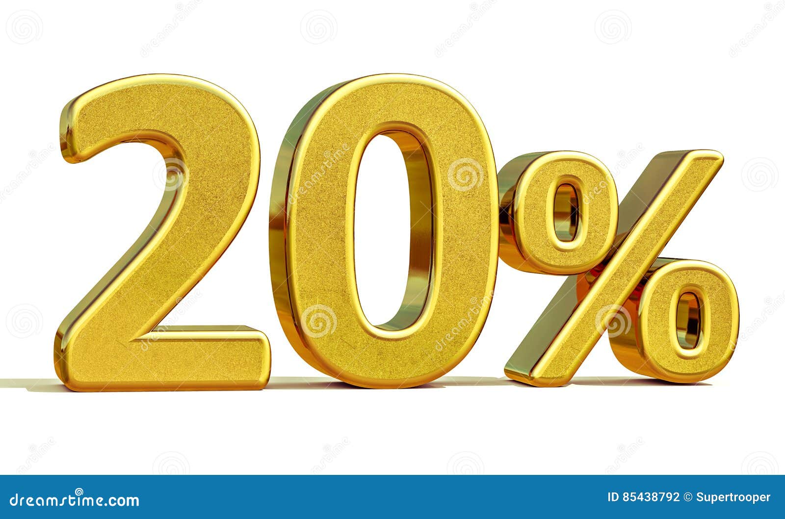 3d Gold 20 Zwanzig Prozent-Rabatt-Zeichen Stockfoto - Bild von messing ...