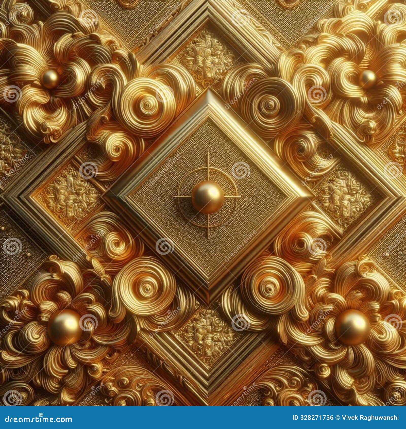 3D Golden Background Texture with Unique Design Stock Illustration ...