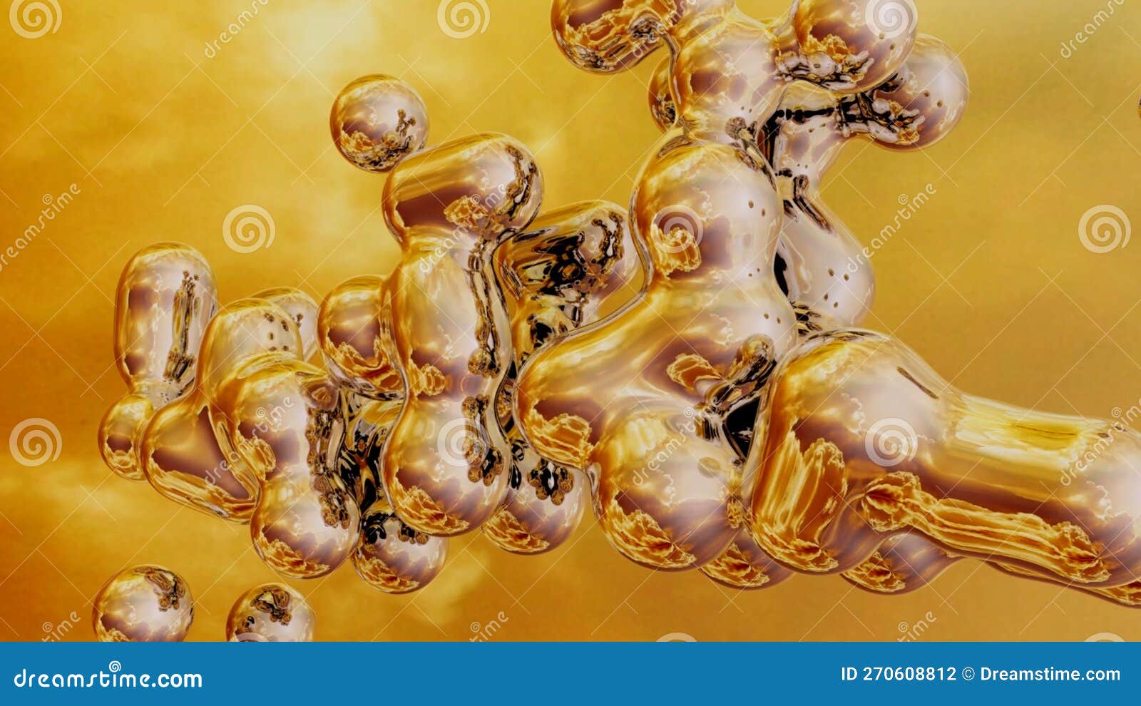 3d Golden Bubbles Balls Floating in Air Stock Image Stock Photo - Image ...