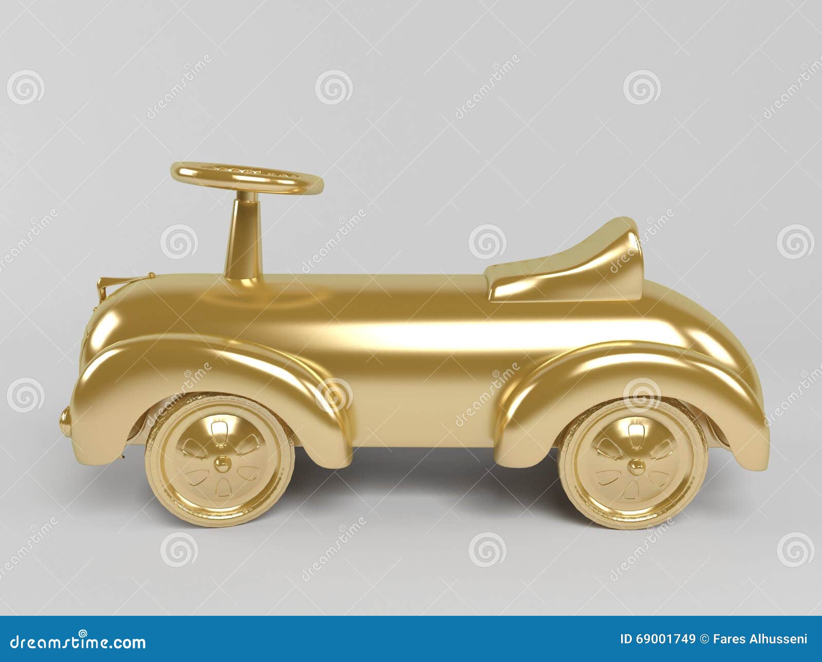 3d golden car stock illustration. Illustration of chrome - 69001749
