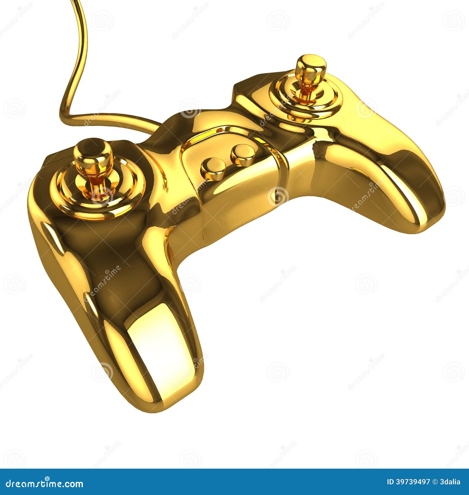 3d Golden Console Controller Stock Illustration - Illustration of ...