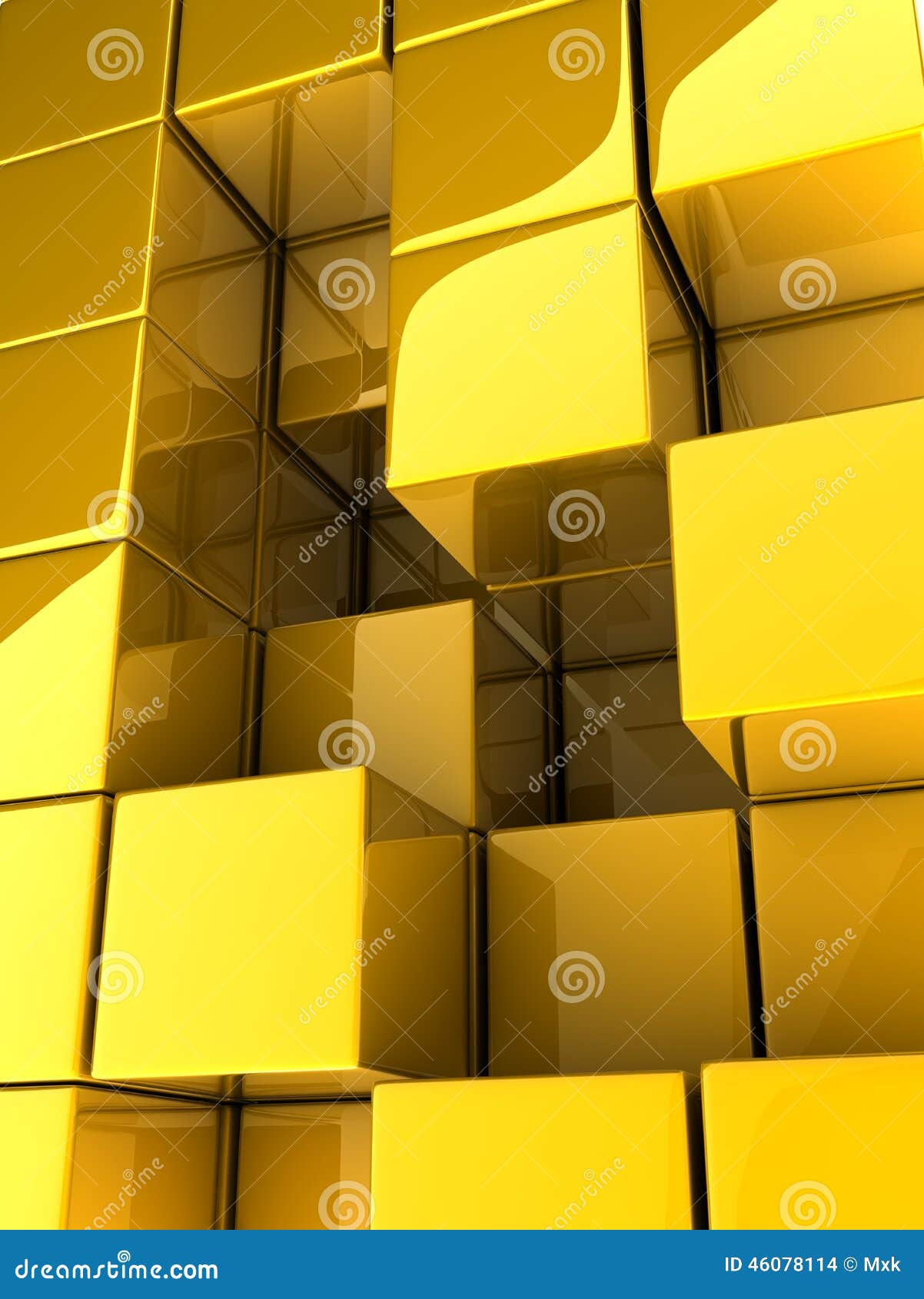 3d golden cubes stock illustration. Illustration of glisten - 46078114
