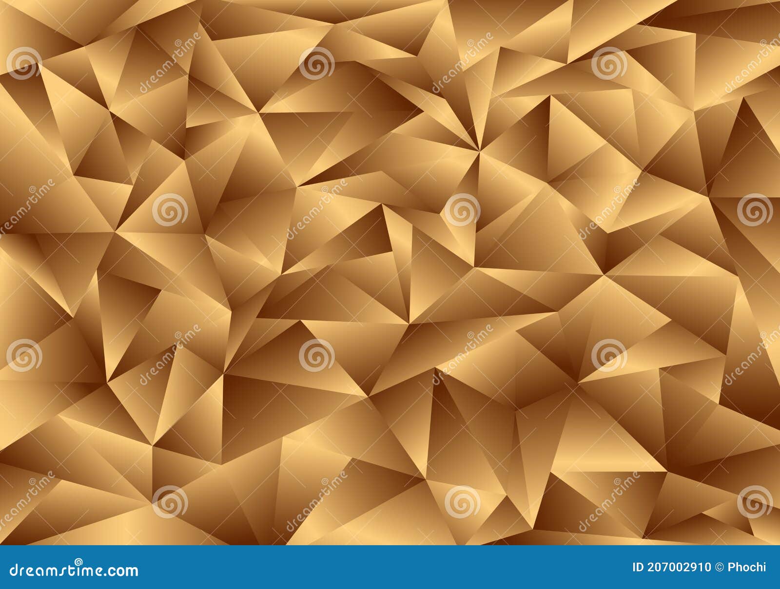 3D Golden Polygon Background and Texture. Low Poly Gold Pattern Stock ...