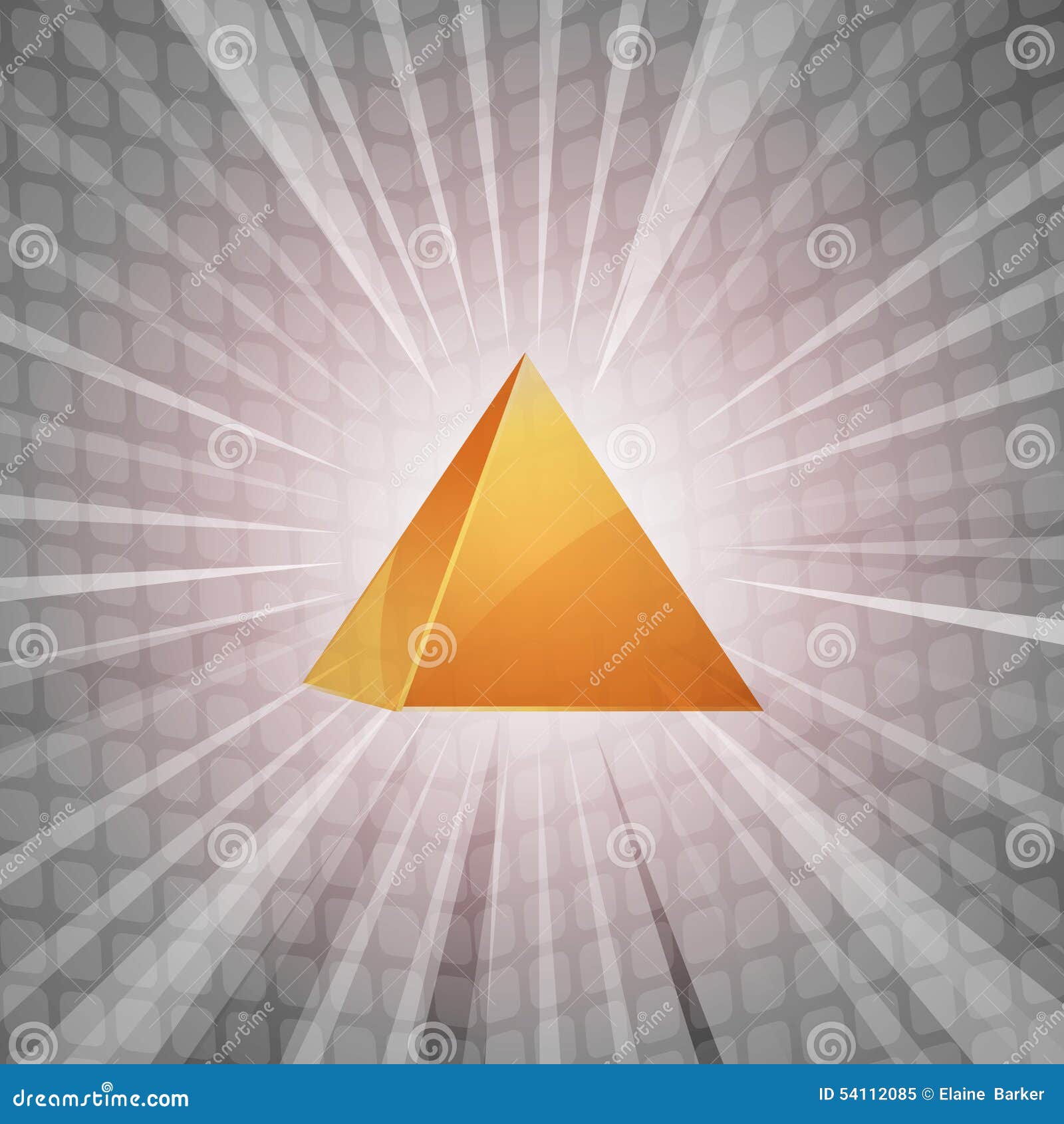Golden Pyramid Isolated On White Background. Triangles Shape Luxury ...