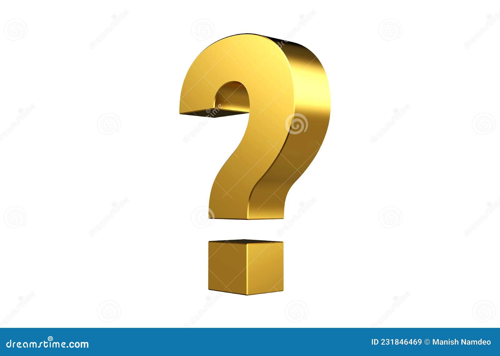 3d Golden Question Mark Sing on White Background Stock Illustration ...
