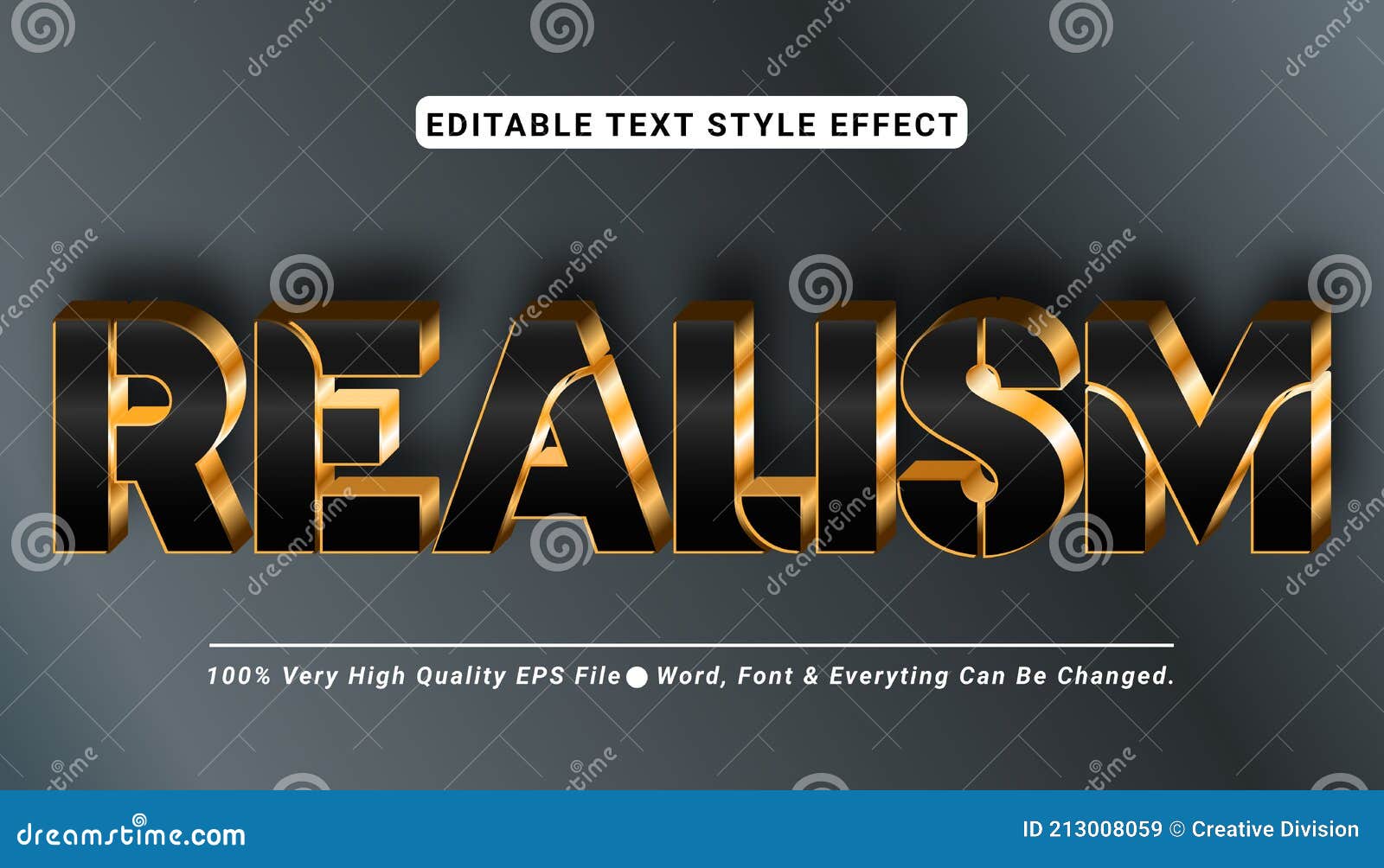 3d Golden Realism Text Effect, Editable Text Effect Stock Vector ...