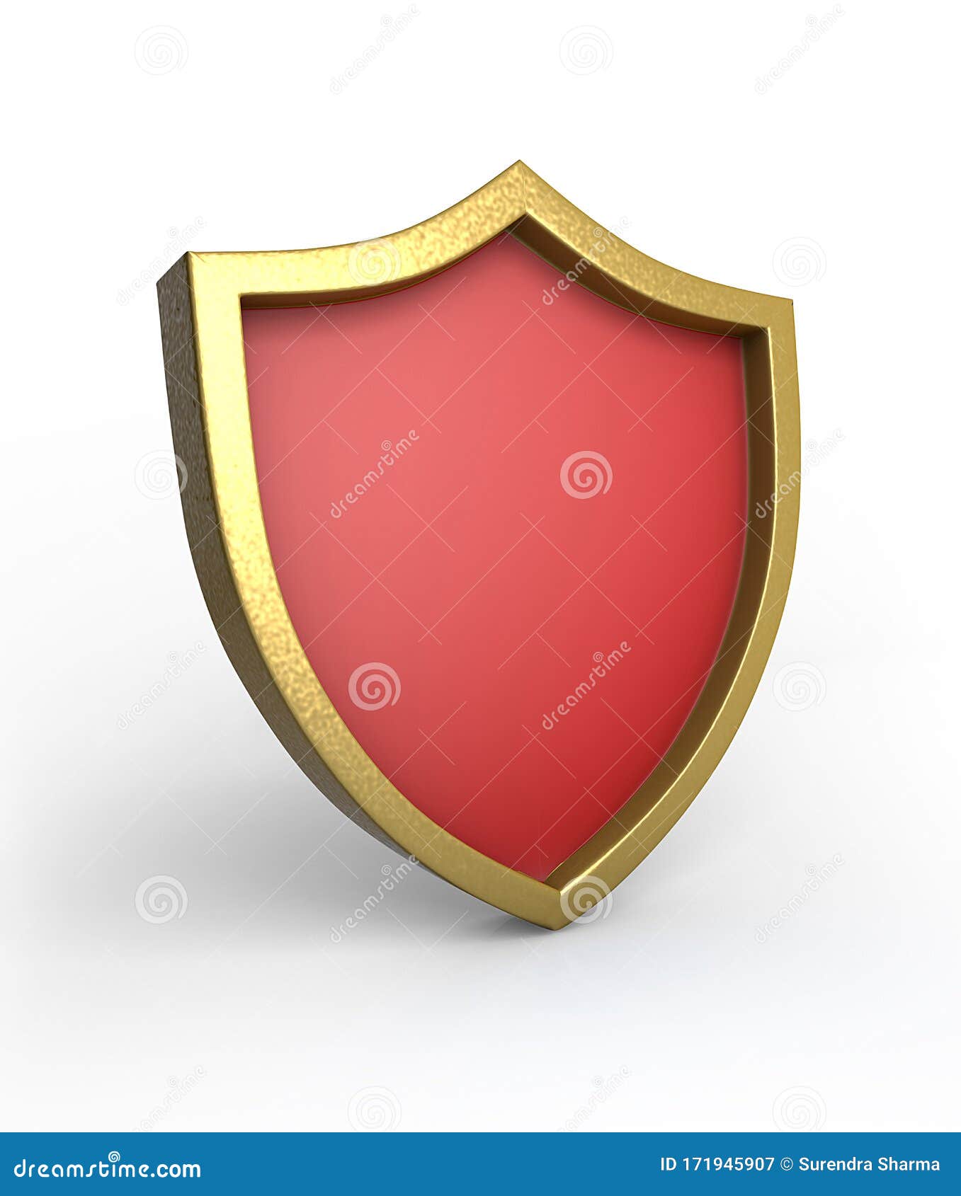 3D Golden Red Shield, 3D Metal Shield, Red Shield Stock Illustration ...