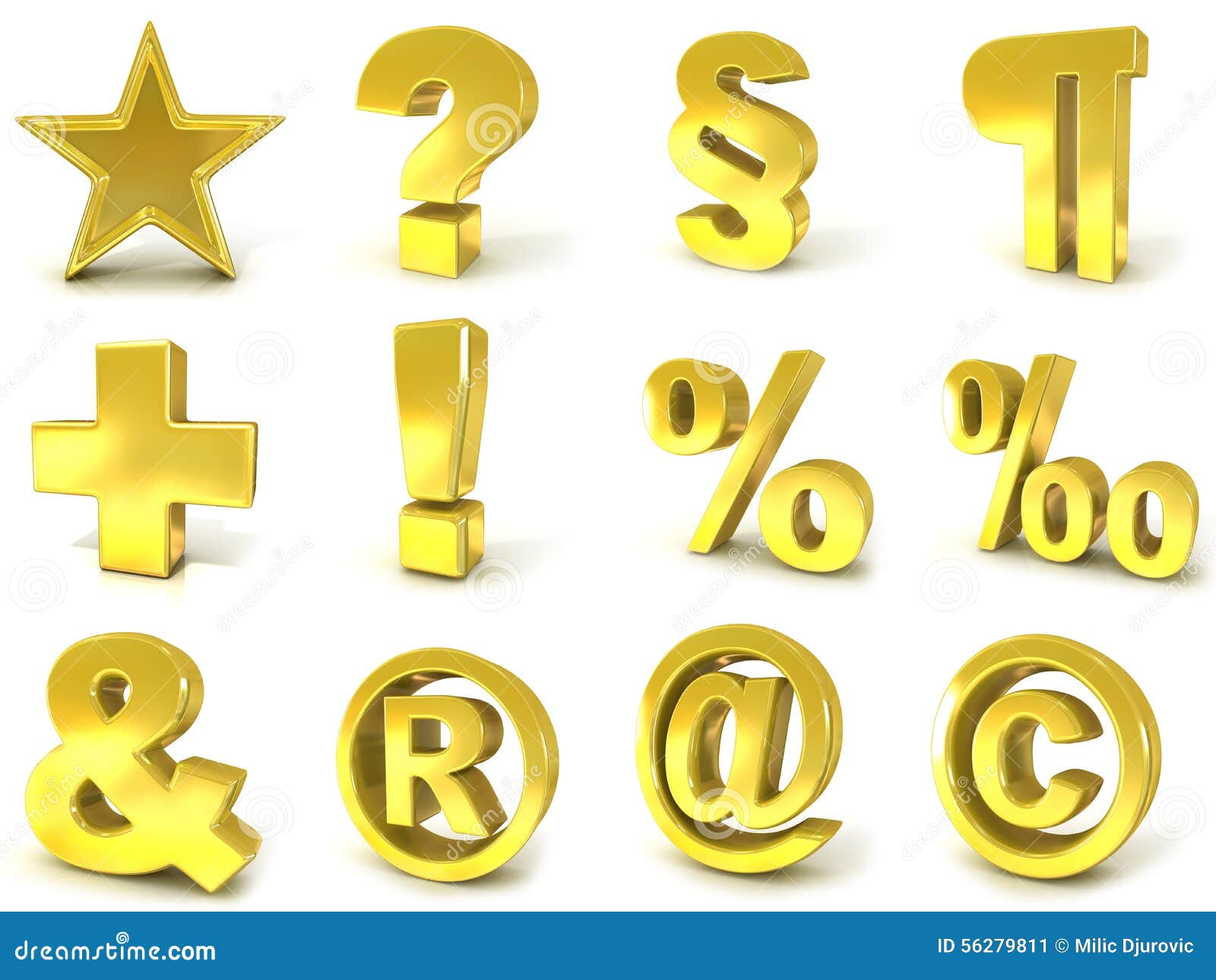 3D Golden Signs And Symbols Stock Illustration - Image: 56279811