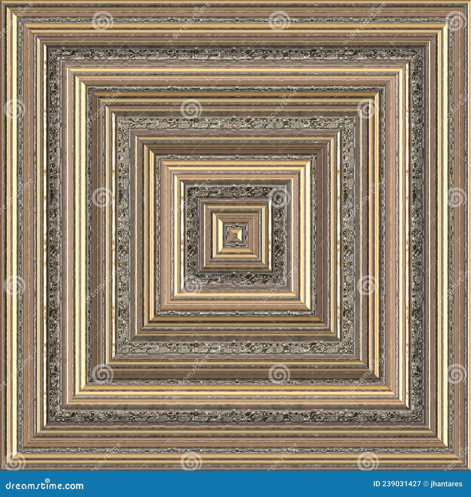 3d Golden Square Metallic Surface Graphic Stock Illustration ...