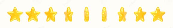 3d Golden Star Rotate Animation Animated Game Sprite Ui Rate Sequence