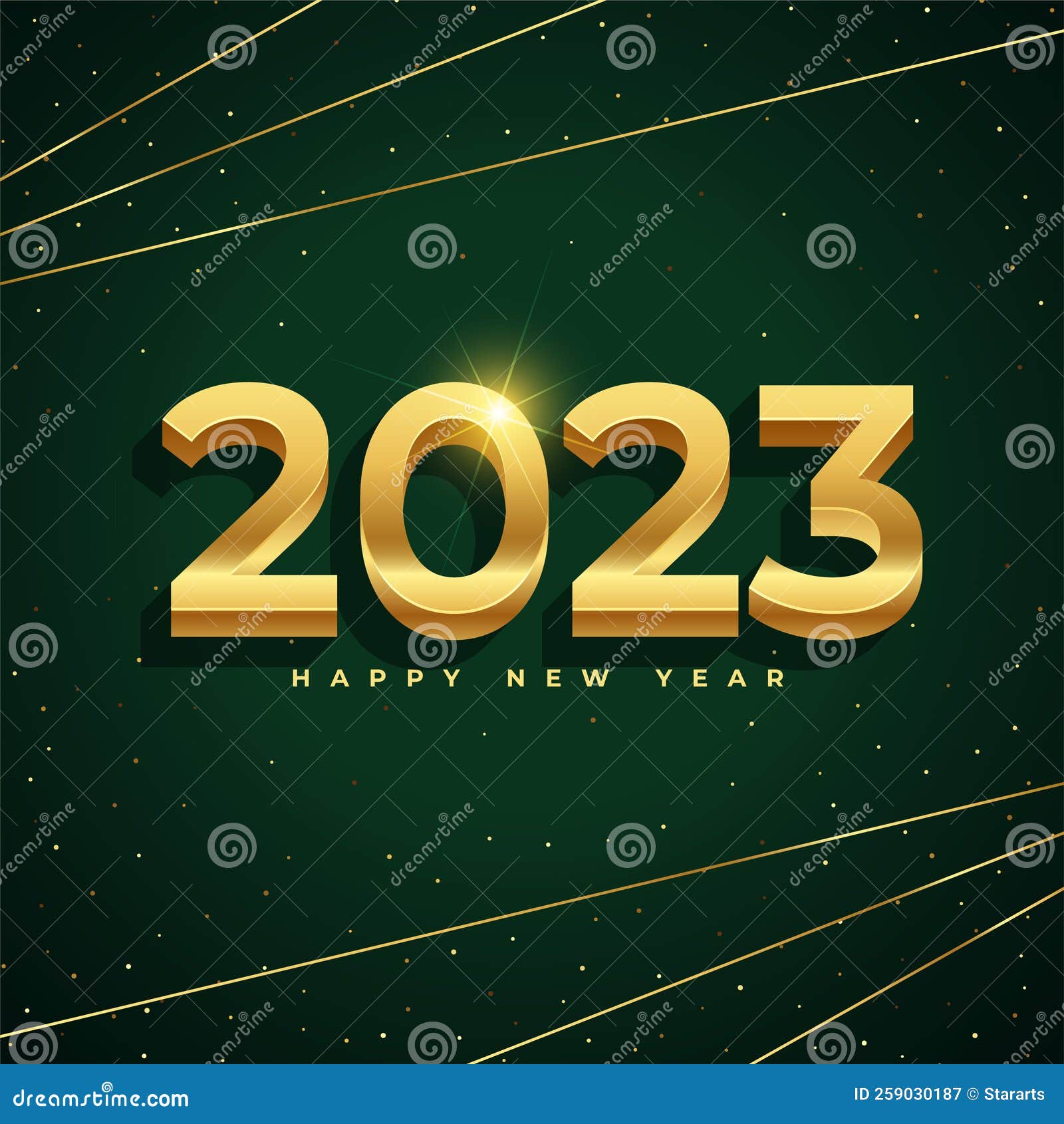3d 2023 Golden Text for New Year Holiday Poster Stock Vector ...