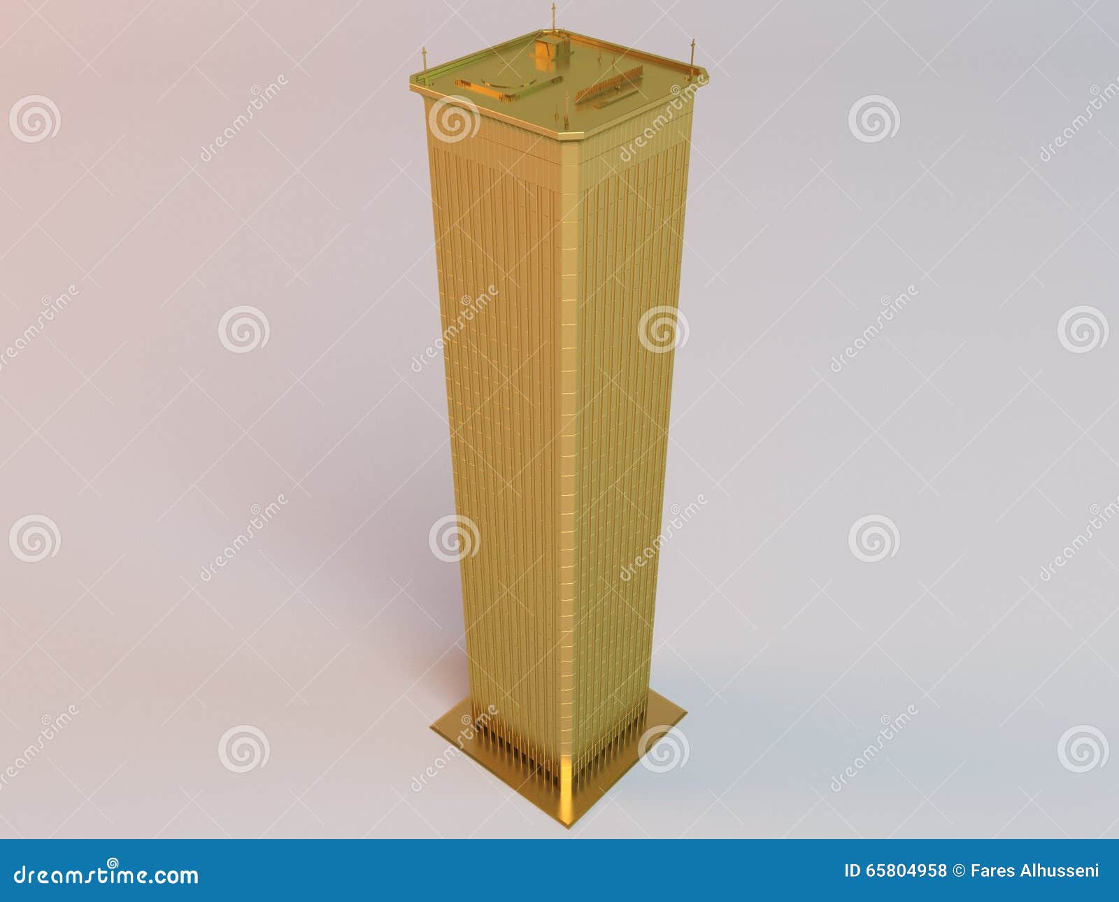 3d golden tower building stock illustration. Illustration of building ...
