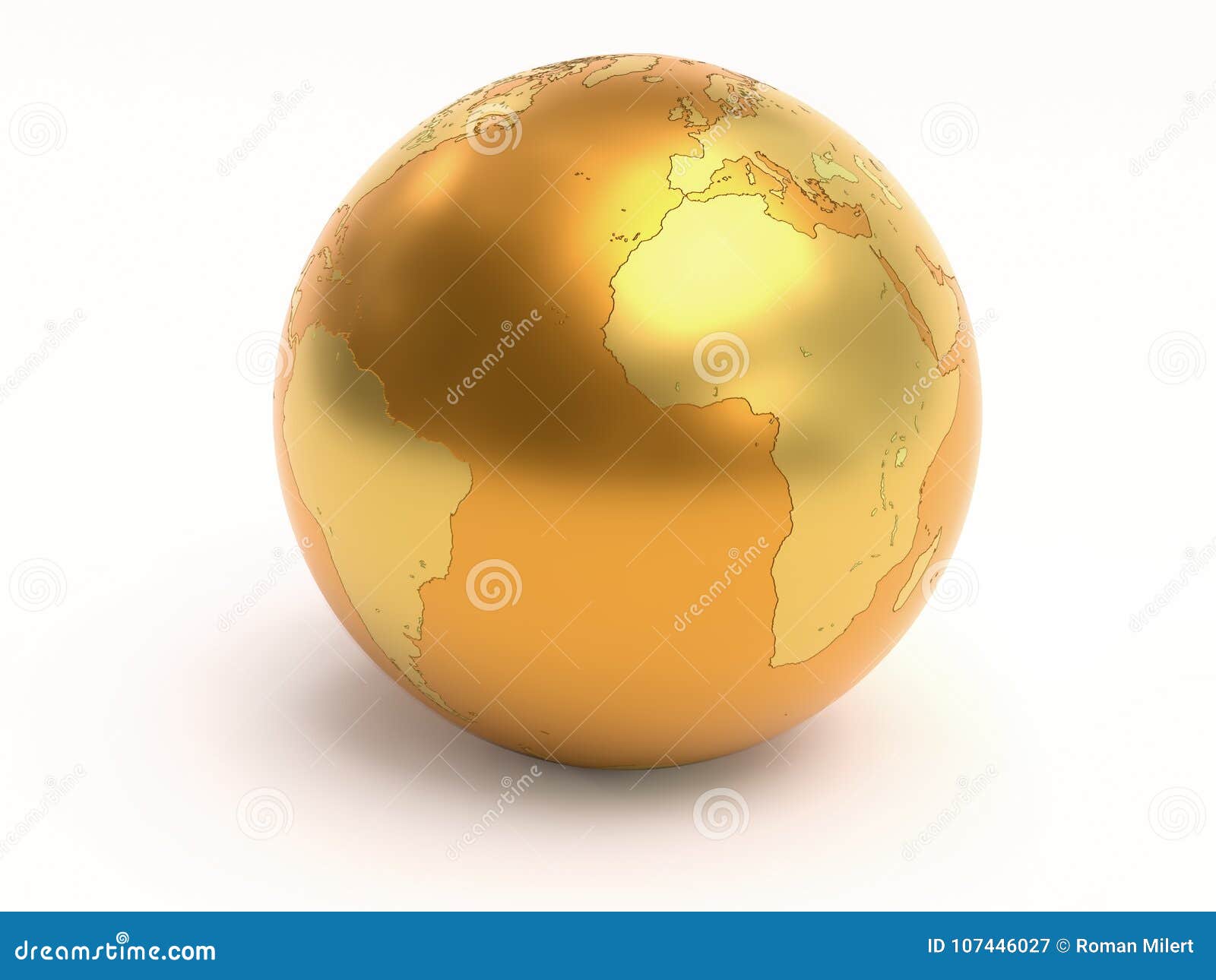 3D Golden World Map Stock Photography | CartoonDealer.com #8891162