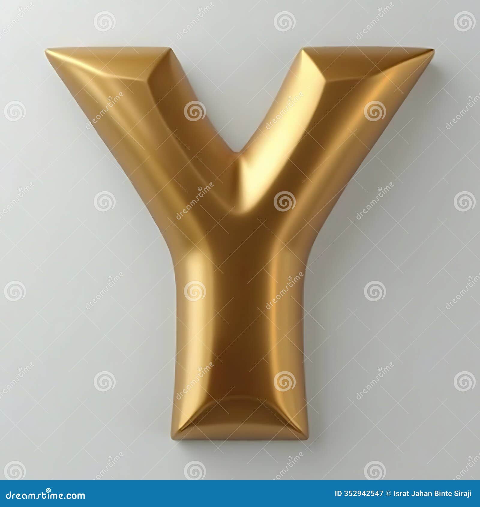 3D Golden Y Letter on a White Background Stock Illustration ...