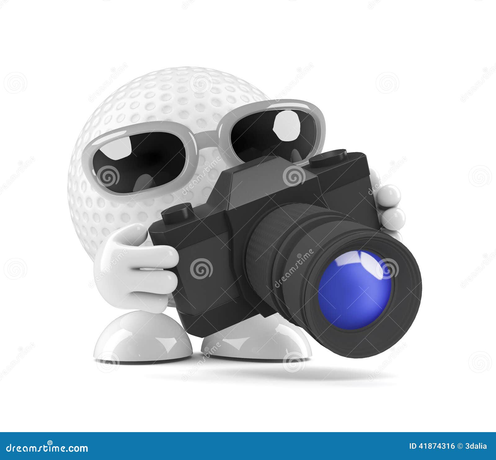 3d Golf ball camera stock illustration. Illustration of play - 41874316