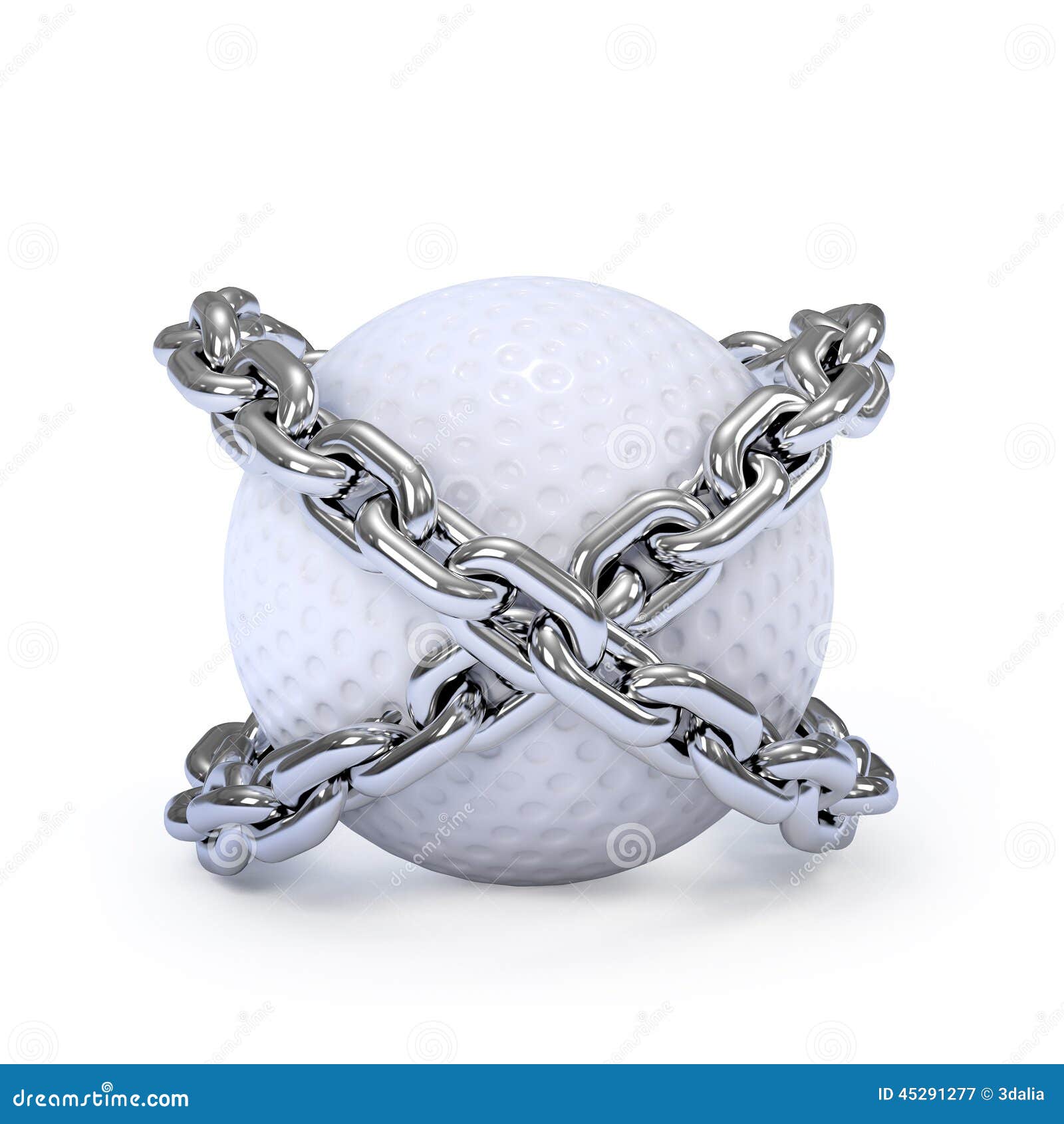 3d Golf ball in chains stock illustration. Illustration of outdoor ...
