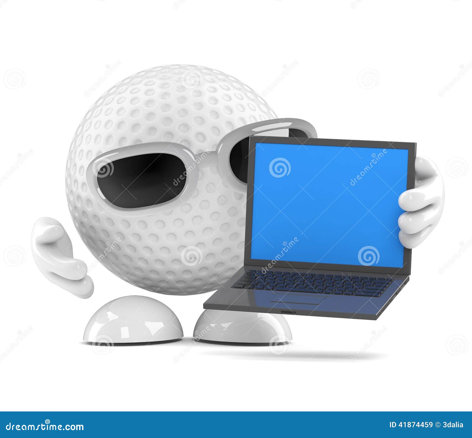 3d Golf ball laptop stock illustration. Illustration of technology ...