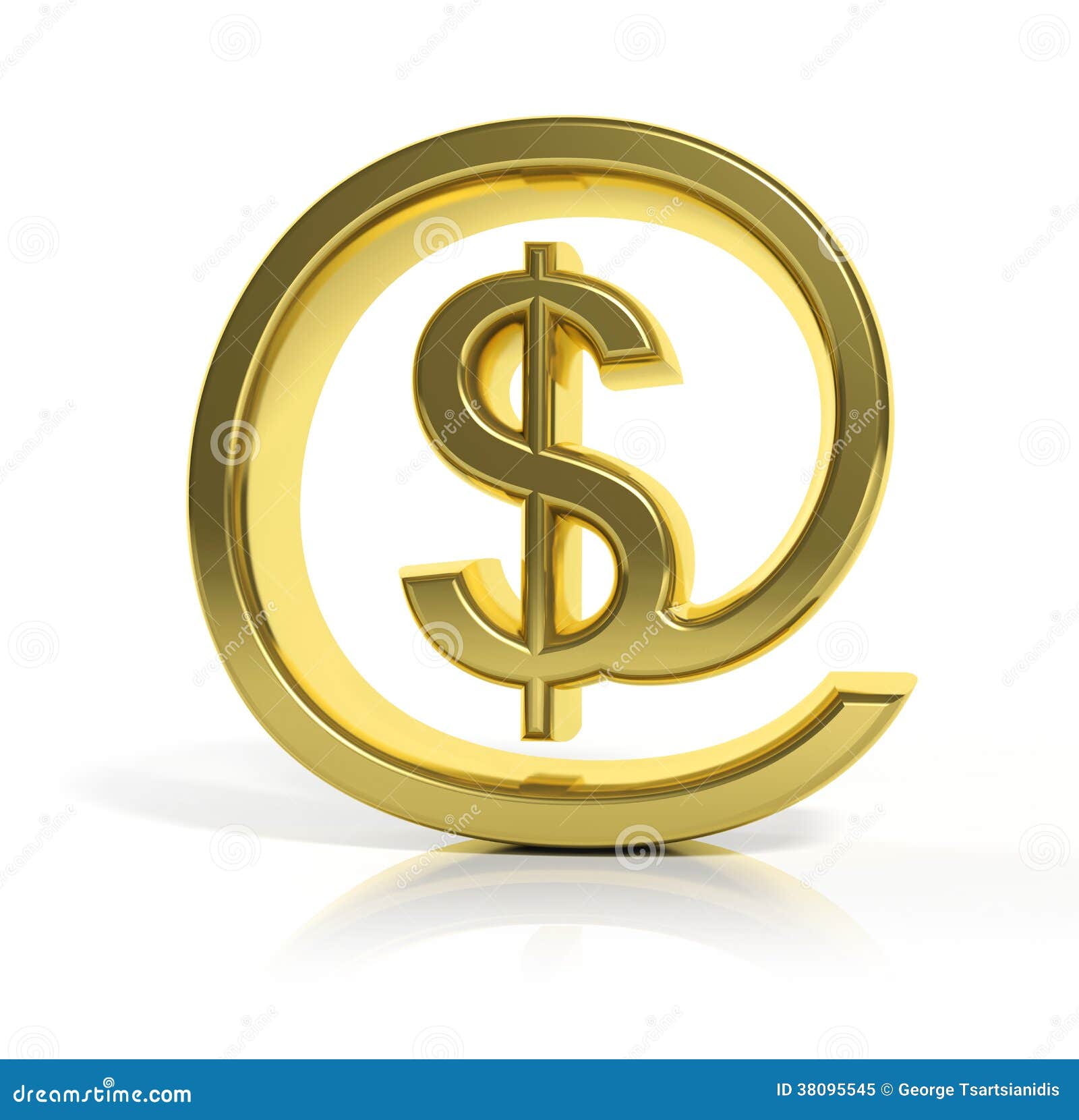 3D Gouden Geld Online Symbool Stock Illustratie - Illustration of ...