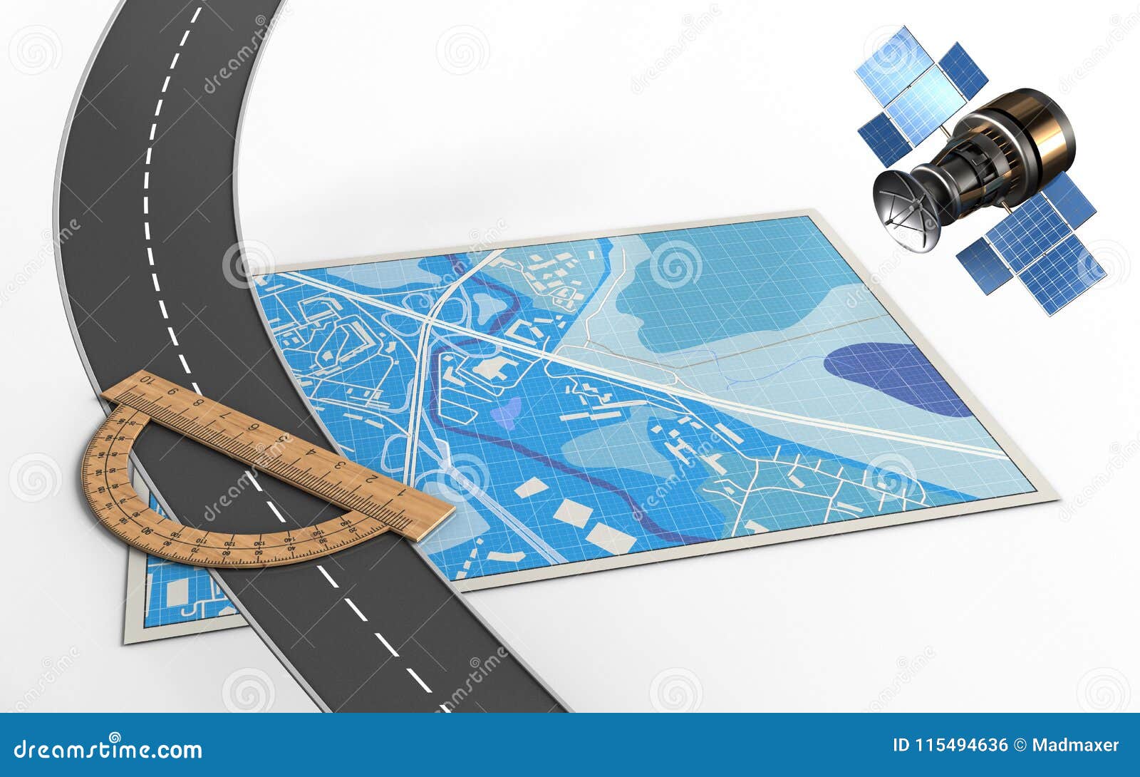 3d gps satellite stock illustration. Illustration of tool - 115494636