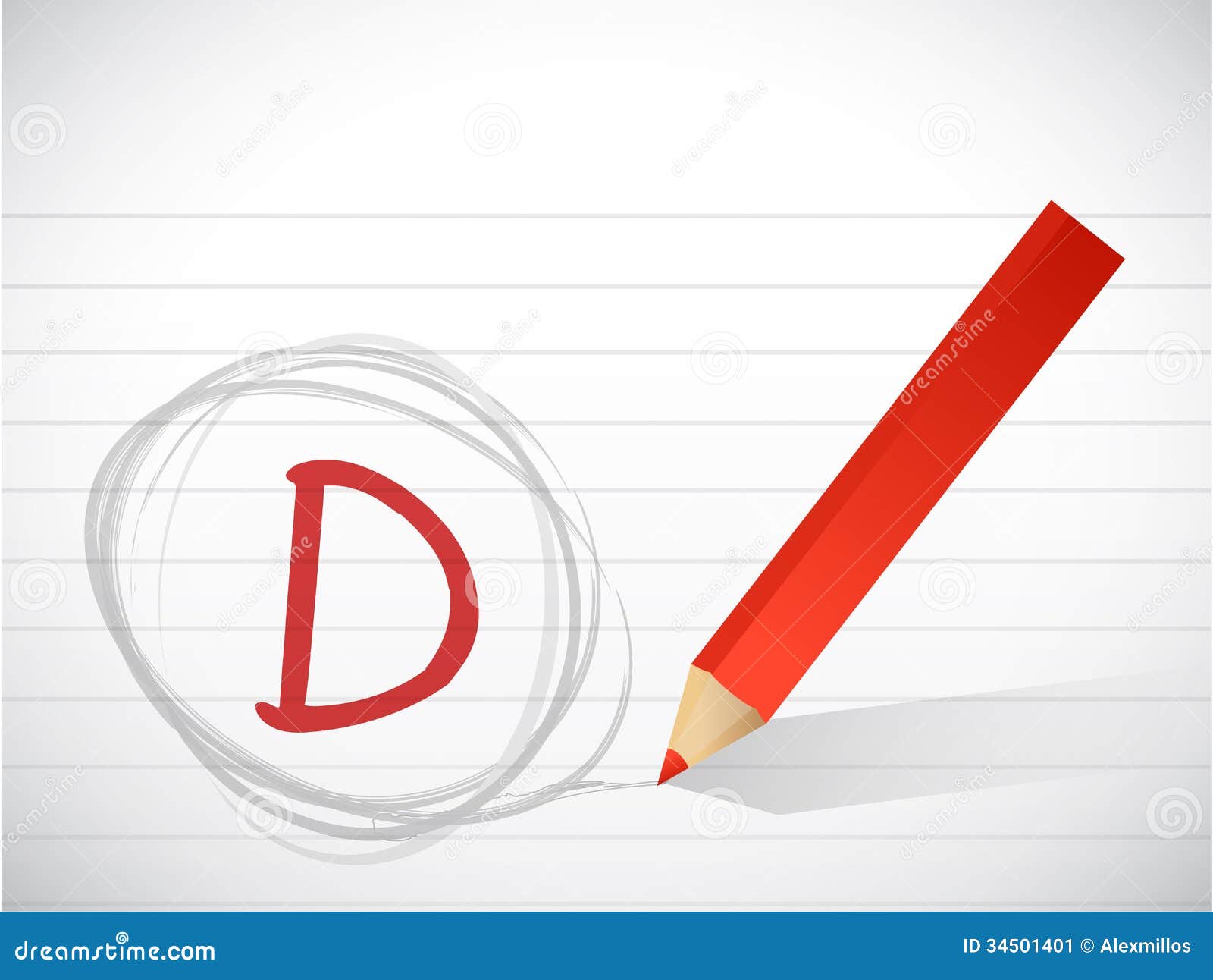 D grade message written stock illustration. Illustration of paper ...