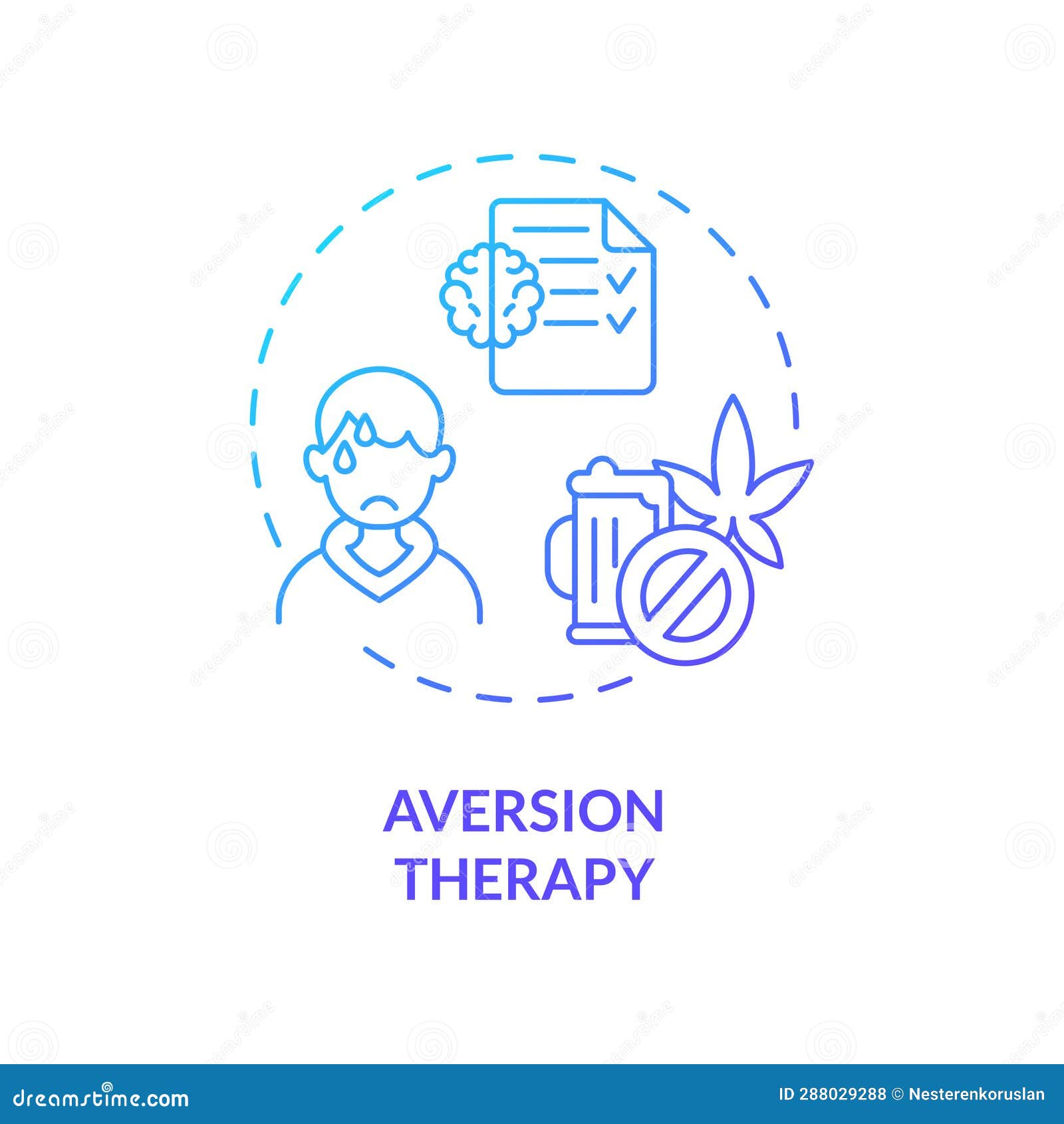 2D Aversion Therapy Gradient Line Icon Concept Stock Illustration - Illustration of icon ...