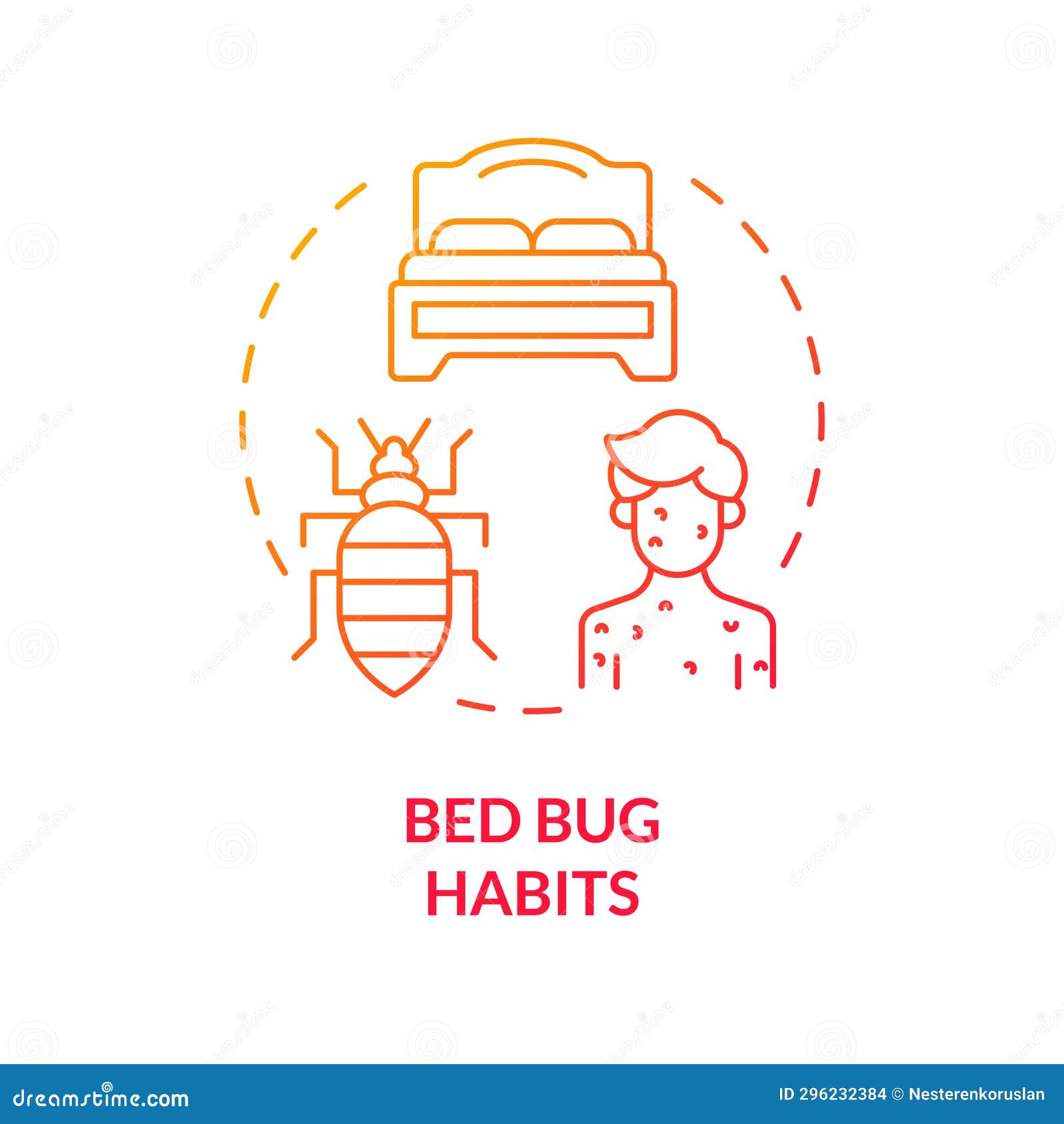 Thin Gradient Icon Bed Bug Habits Concept Stock Illustration ...