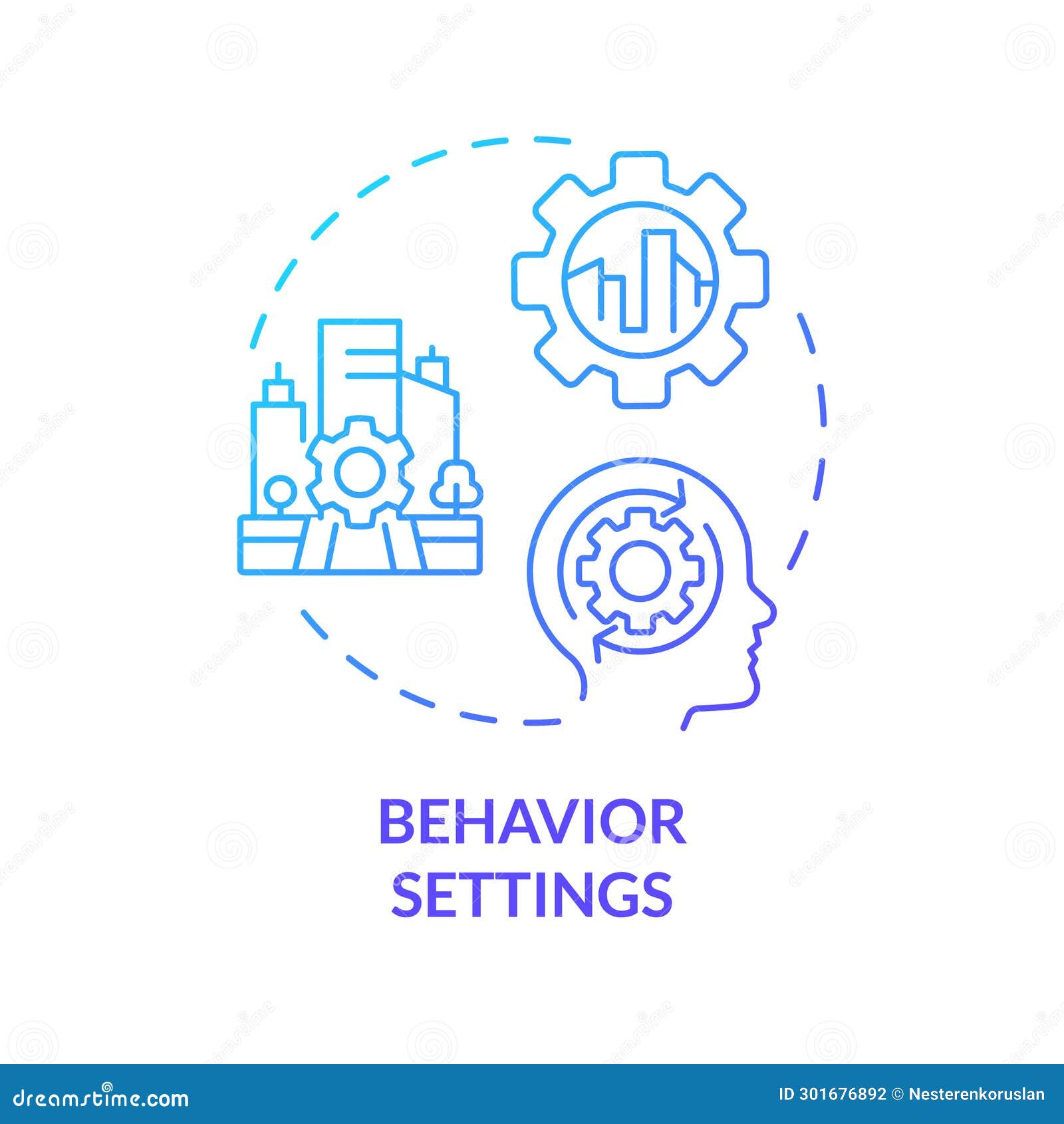 Thin Line Simple Gradient Behavior Settings Icon Concept Stock Vector ...