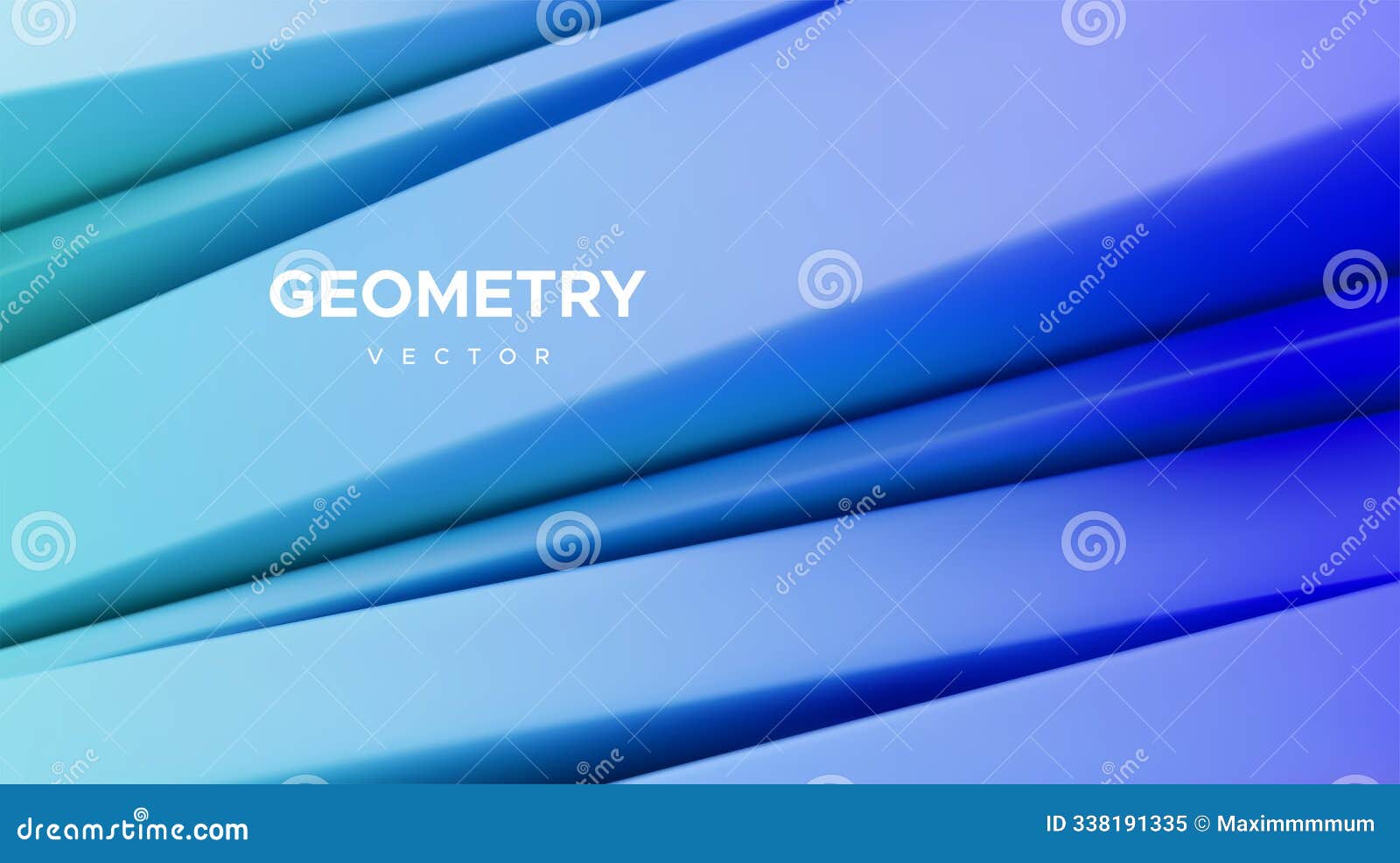 3d Gradient Blue Abstract Background. Geometry Shift. Vector ...